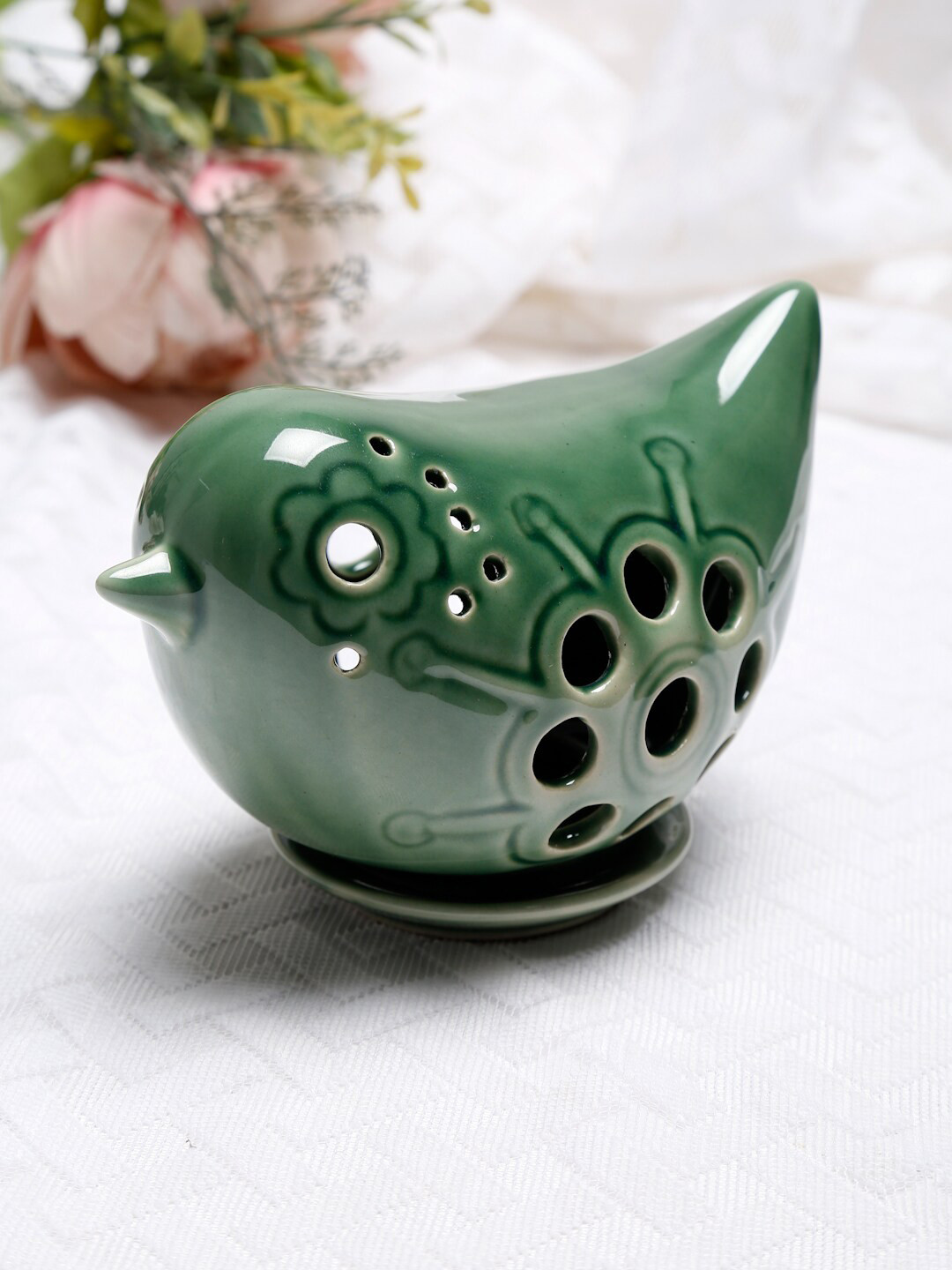 Buy Fabindia Green Textured Classic Country Classic Country Table Lamp ...