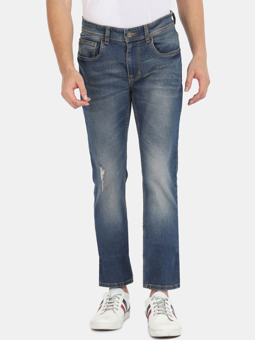 Buy Colt Men Blue Low Distress Heavy Fade Jeans - Jeans for Men ...