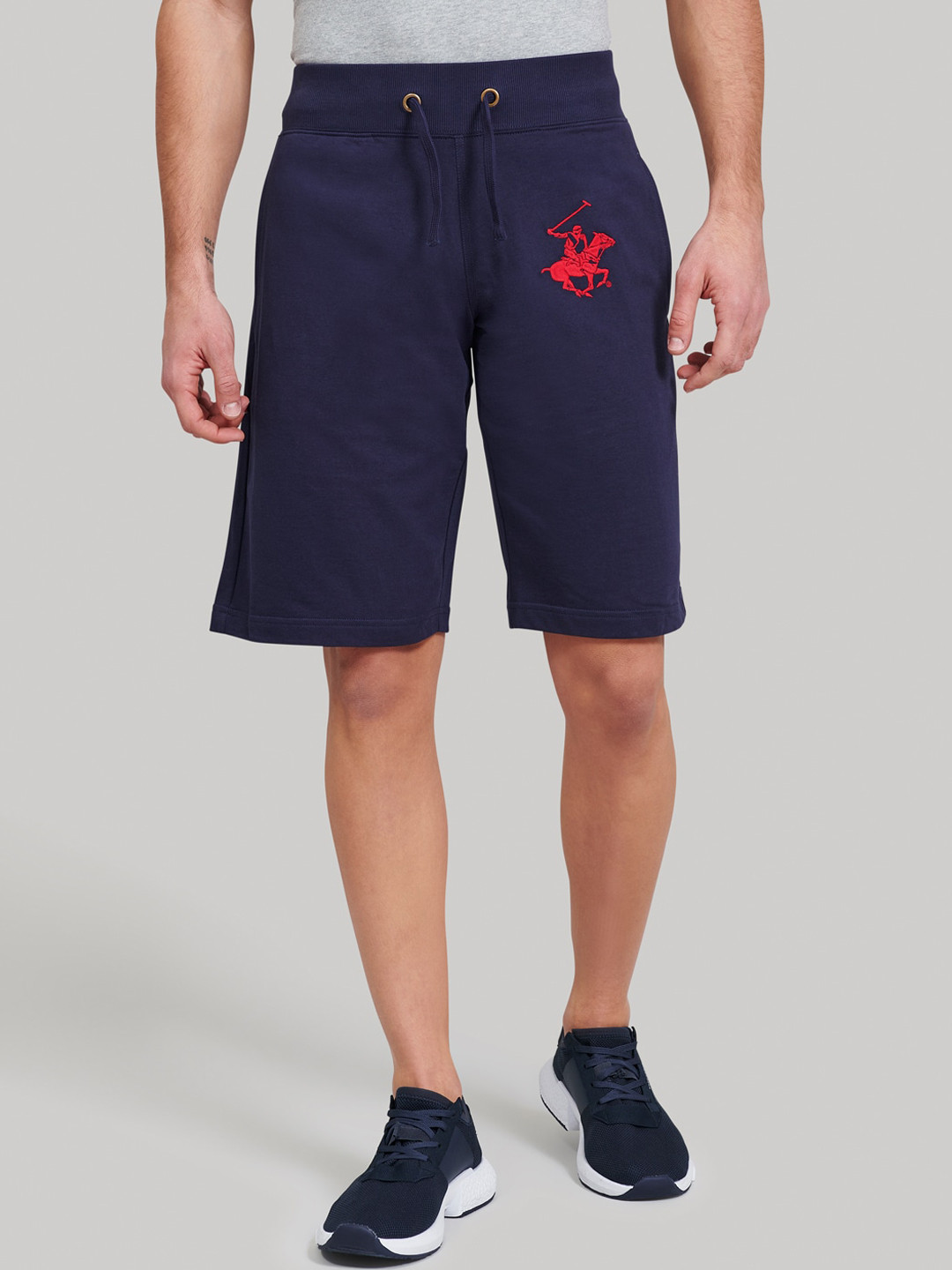Buy Beverly Hills Polo Club Men Navy Blue Mid Rise Regular Shorts ...