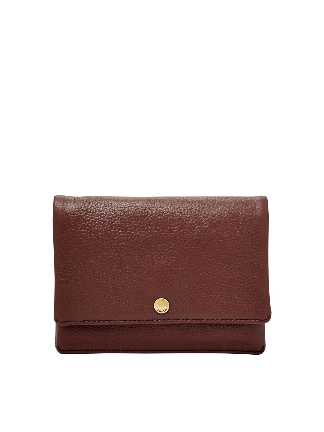 Buy Fossil Women Brown Aubrey Textured Leather Two Fold Wallet ...