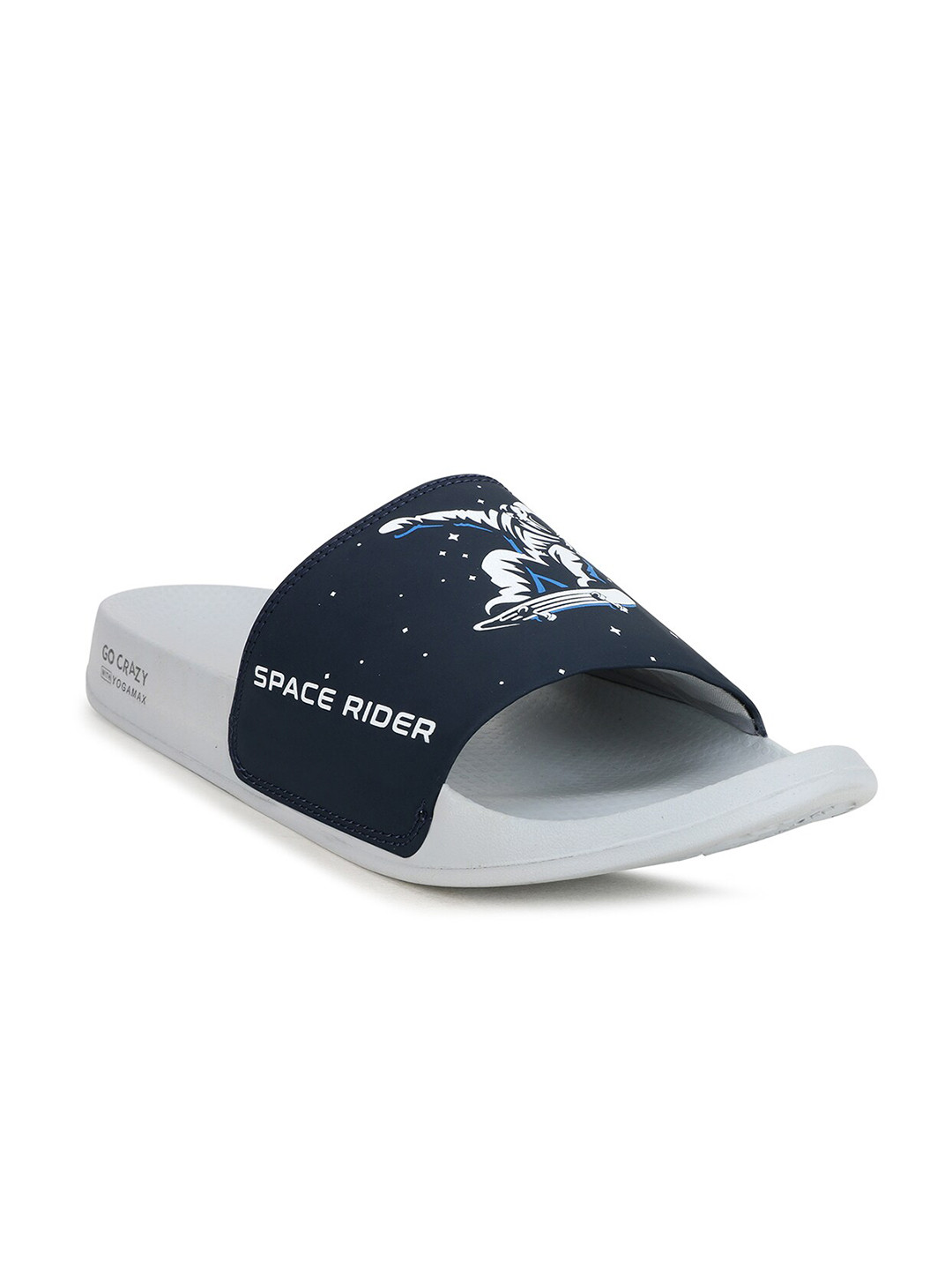 Buy Campus Men Navy Blue Printed Sliders - Flip Flops for Men 14512130 ...