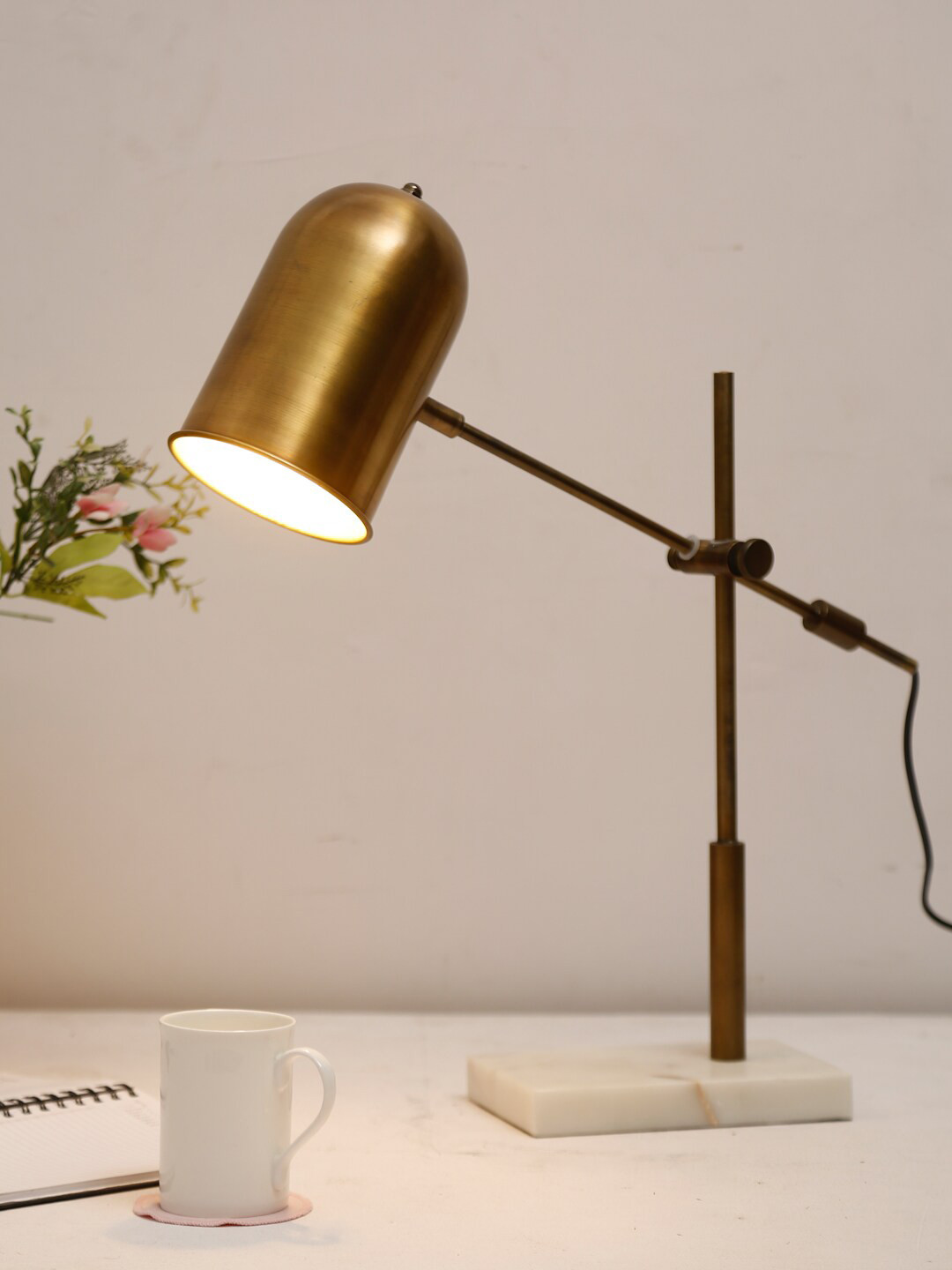 Buy Fabindia Gold & White Study Table Lamp - Table Lamps for Unisex ...