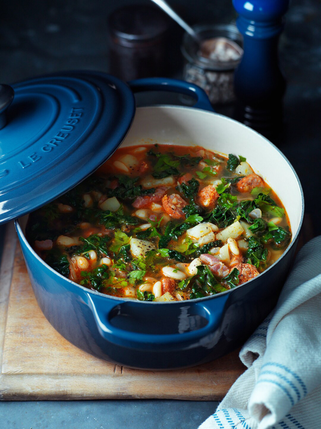 Buy LE CREUSET Blue Evo Cast Iron Round Casserole - Cooking Pot for ...