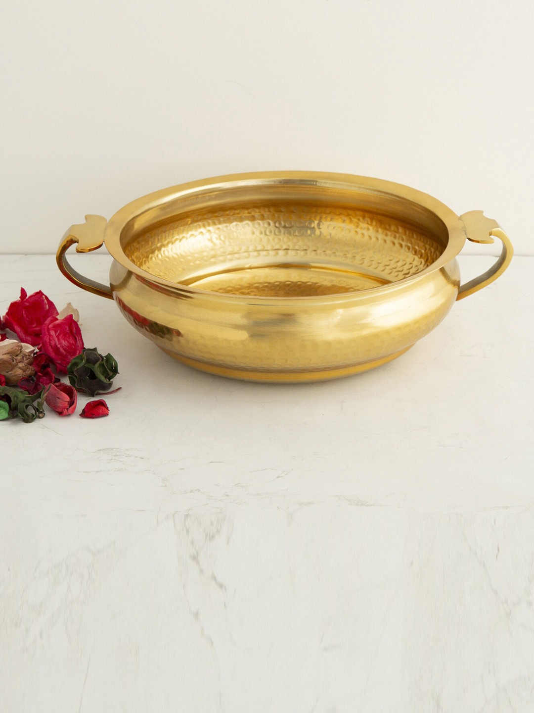 Buy Home Centre Gold Toned Austin Hammered Urli Bowl - Decorative Bowls ...