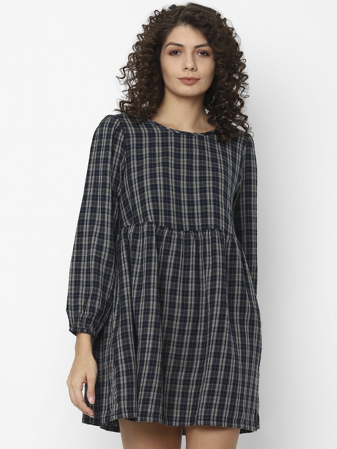 Buy American Eagle Outfitters Blue Checked Dress Dresses For Women