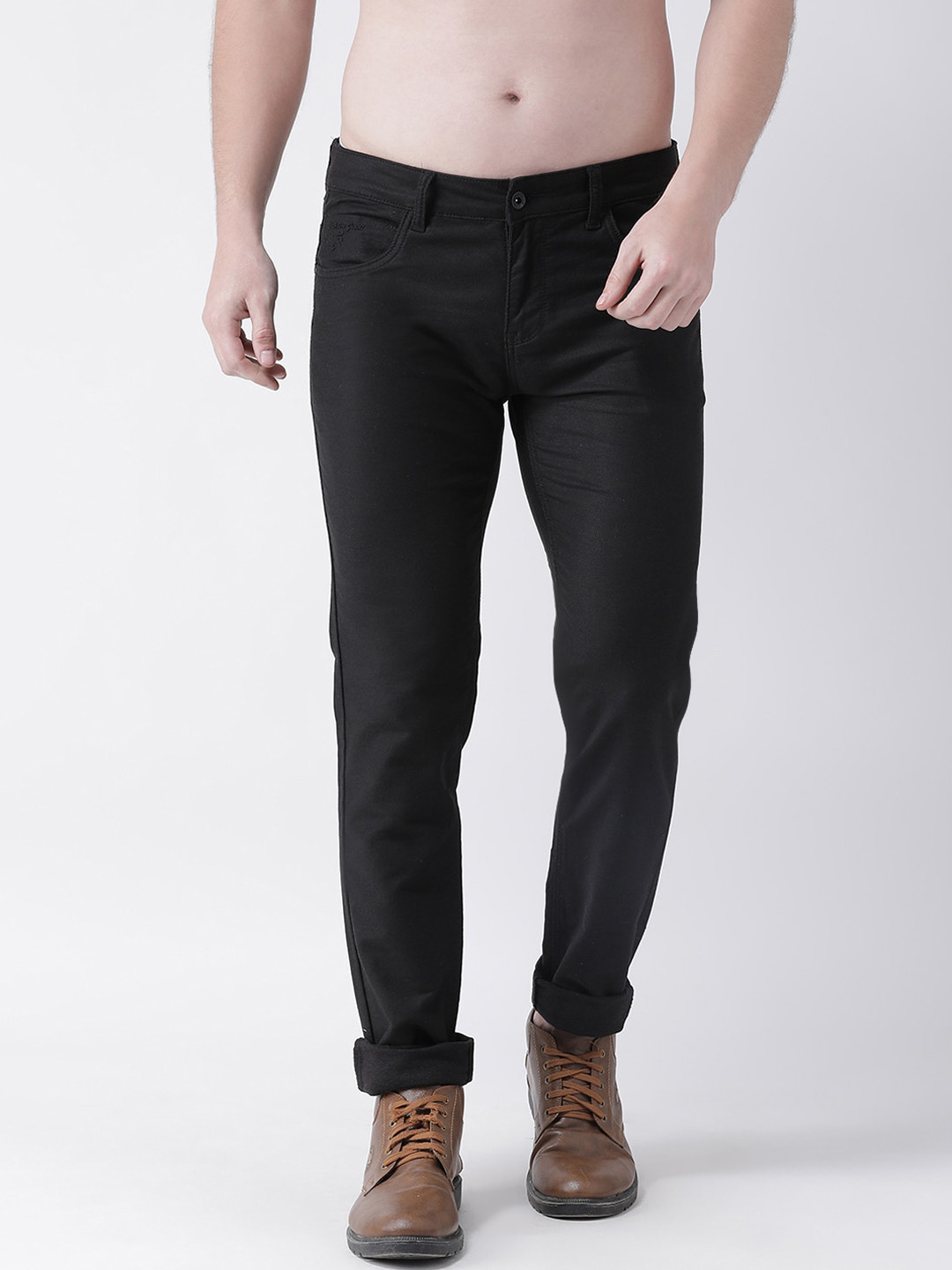 Buy Rex Straut Jeans Men Black Tapered Fit Jeans - Jeans for Men ...