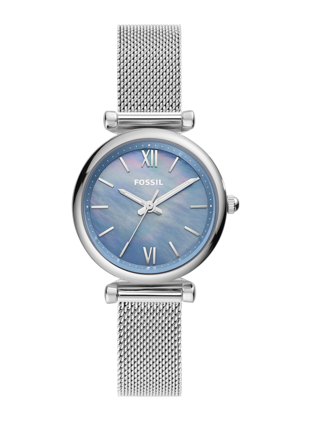Buy Fossil Women Blue & Silver Toned Stainless Steel Bracelet Straps ...