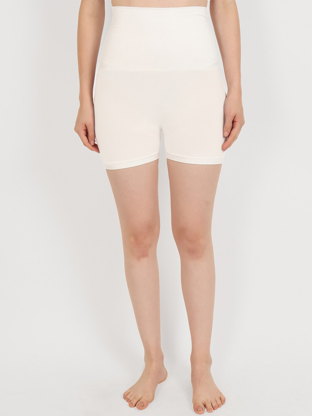Buy Beau Design Women White Solid Tummy & Thigh Shapewear - Shapewear ...