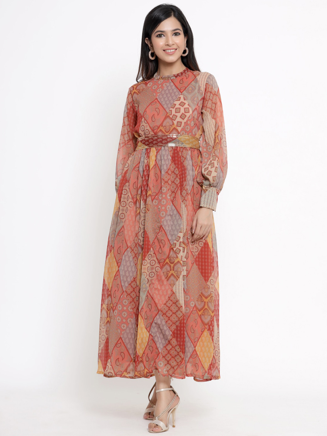 Buy Juniper Multi Bohemian Printed Belted Maxi Dress - Ethnic Dresses ...