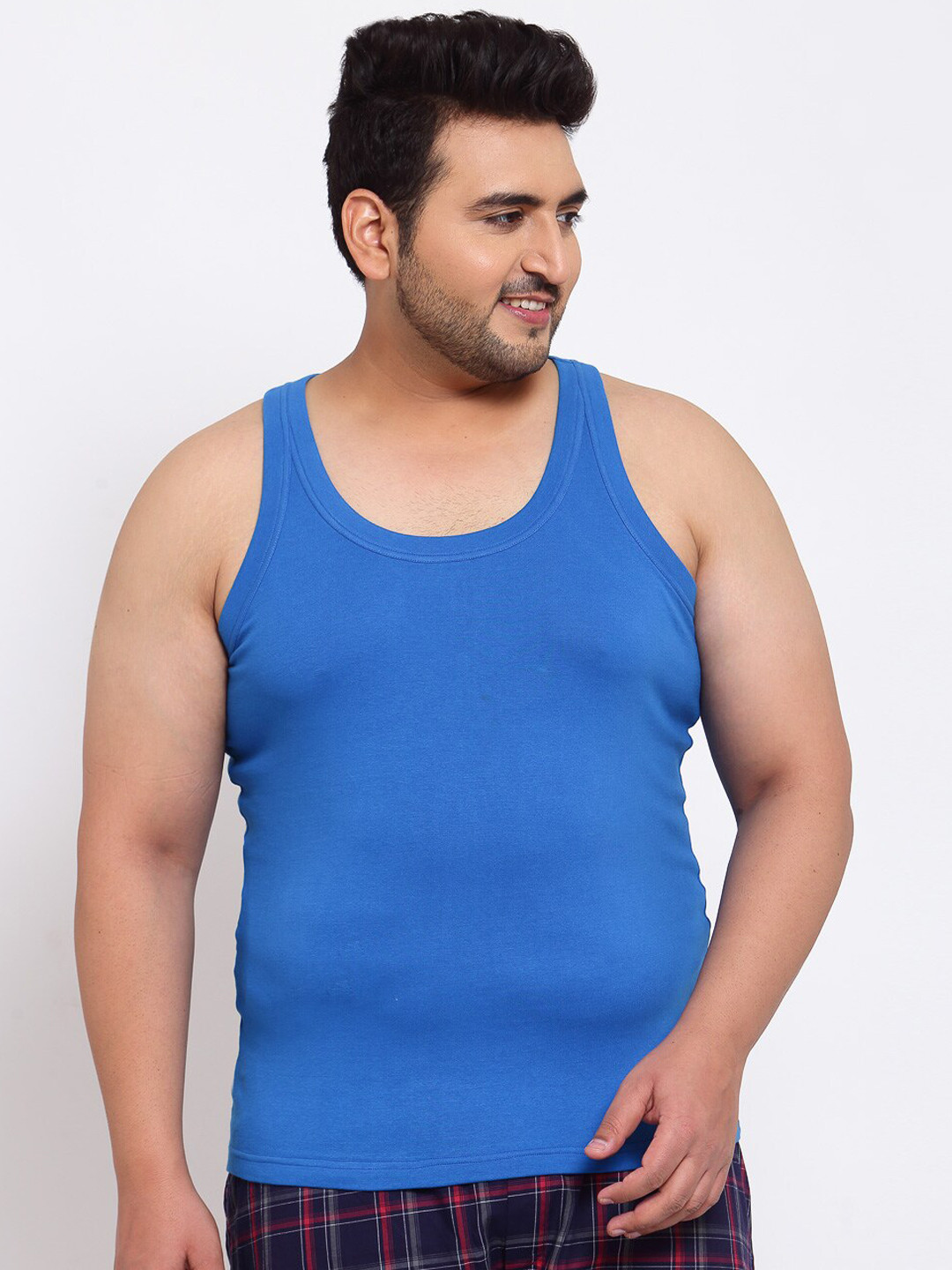 Buy PlusS Men Blue Solid Innerwear Vest - Innerwear Vests for Men ...
