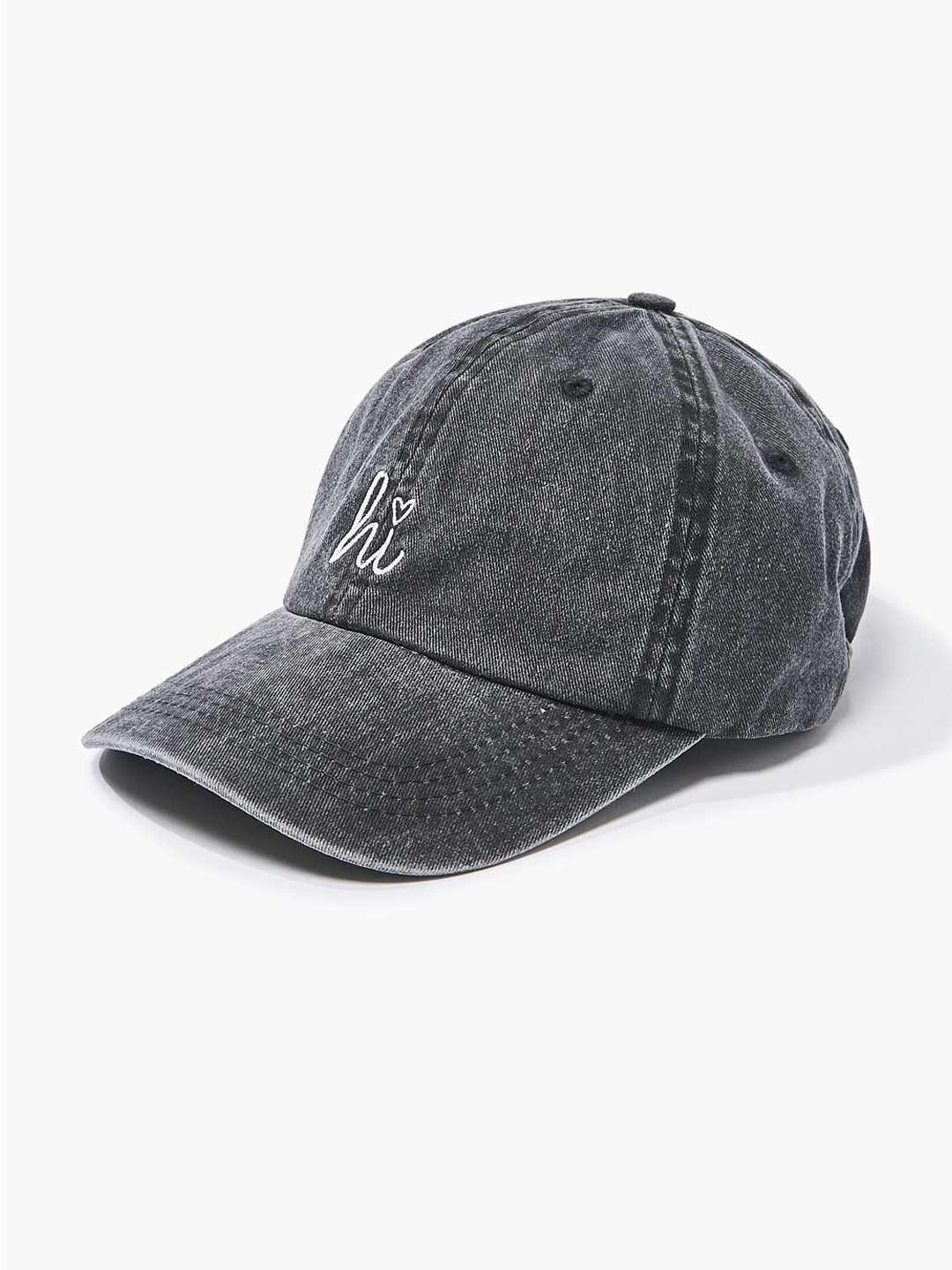 Buy FOREVER 21 Women Charcoal Grey Embroidered Baseball Cap - Caps for ...