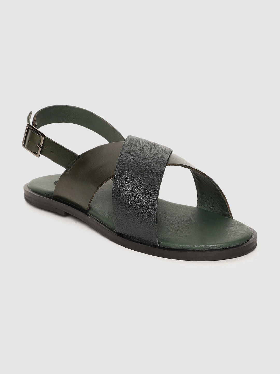 Buy RARE RABBIT Men Green Colourblocked Leather Slip On Sneakers ...