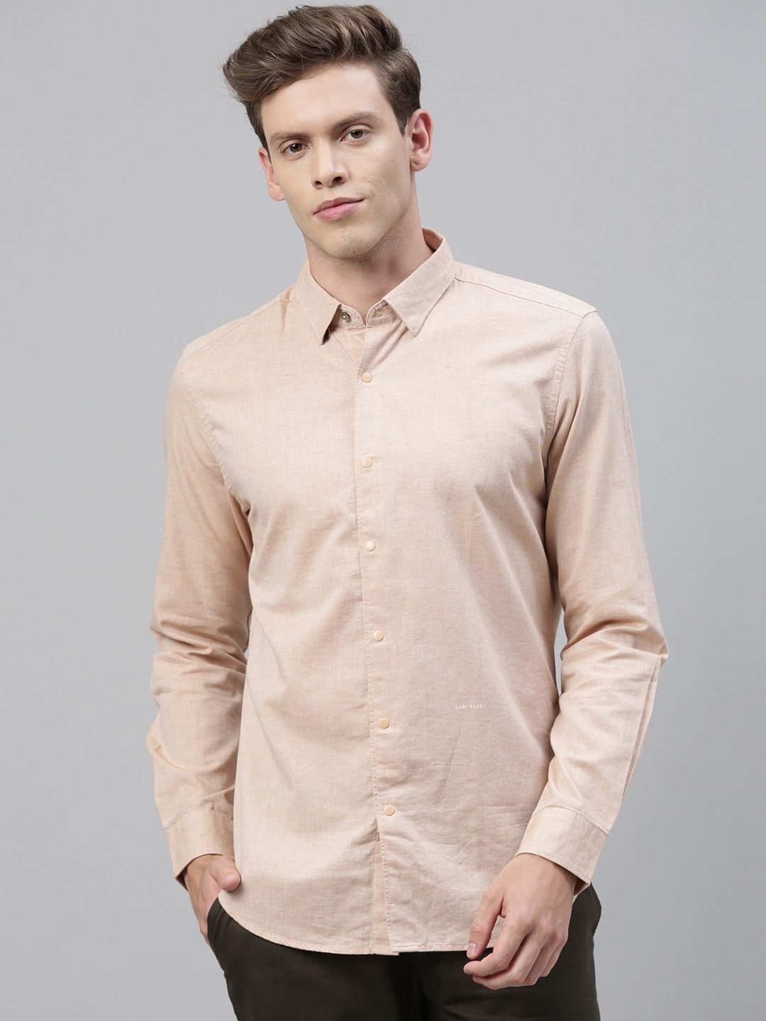 Buy Rare Rabbit Men Beige Tailored Fit Casual Shirt Shirts For Men