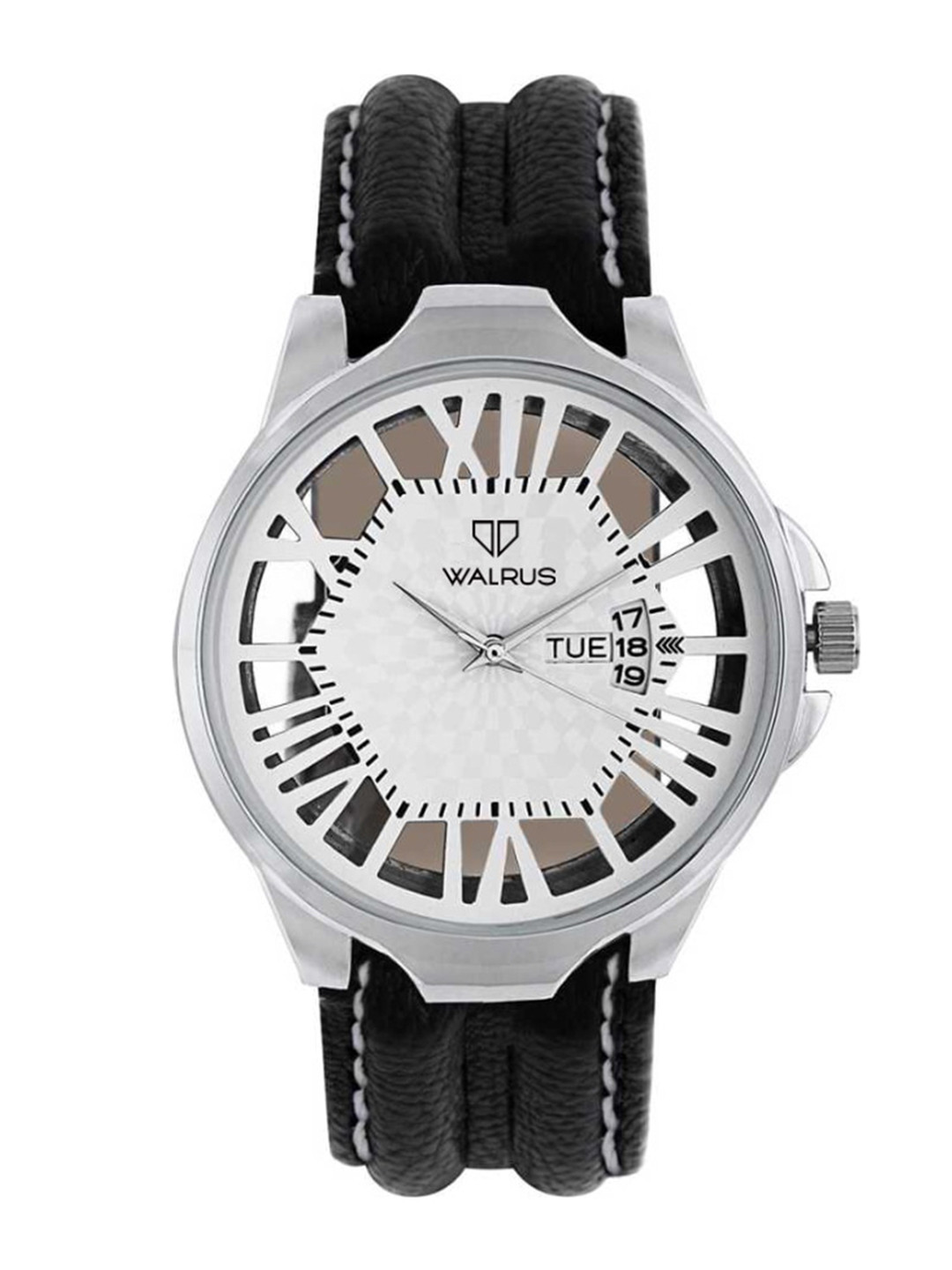 Buy Walrus Men White Brass Skeleton Dial & Black Straps Analogue Watch ...