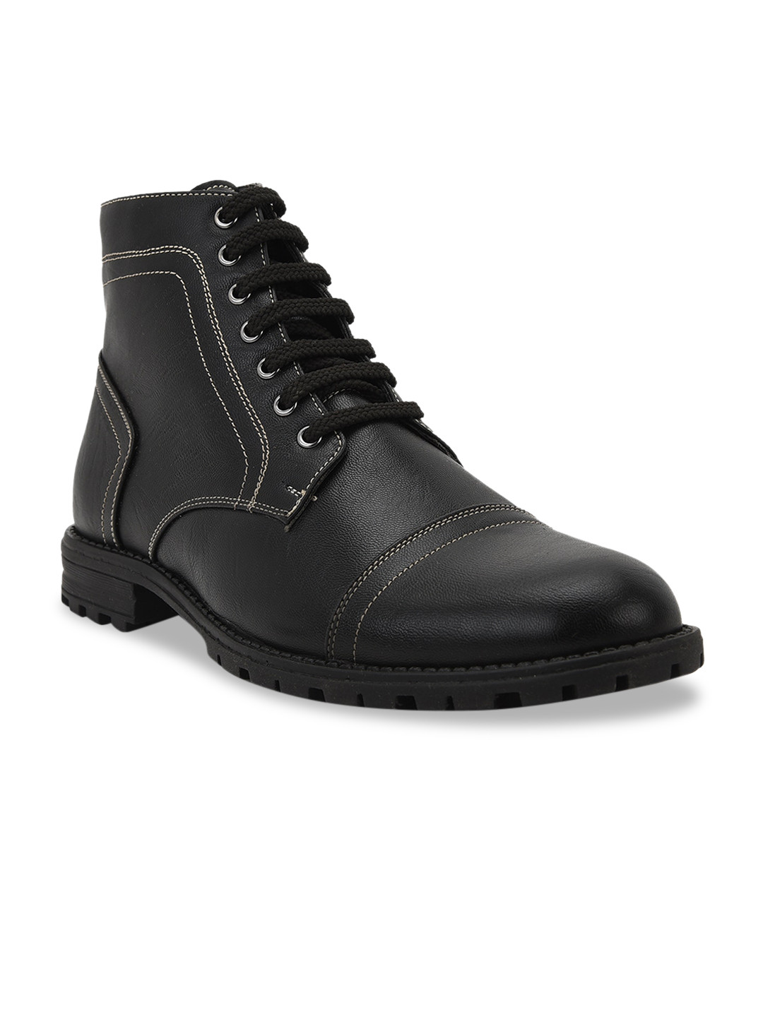 Buy Liberty Men Black Mid Top Flat Boots - Casual Shoes for Men ...
