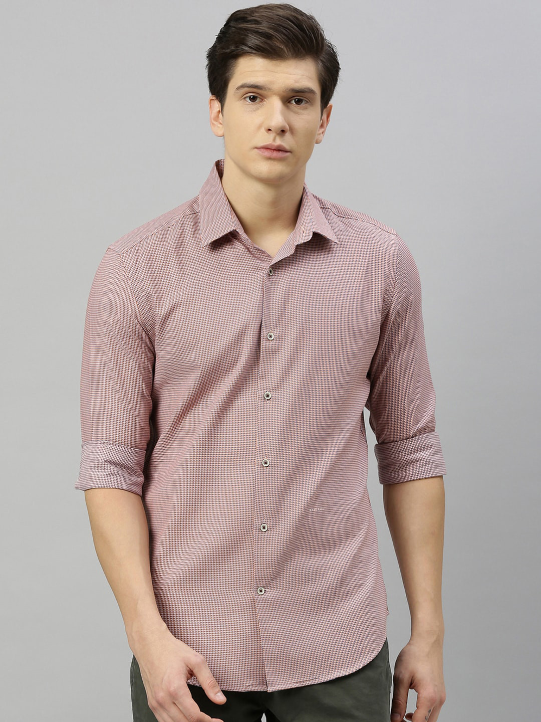 Buy RARE RABBIT Men Orange Tailored Fit Casual Shirt - Shirts for Men ...