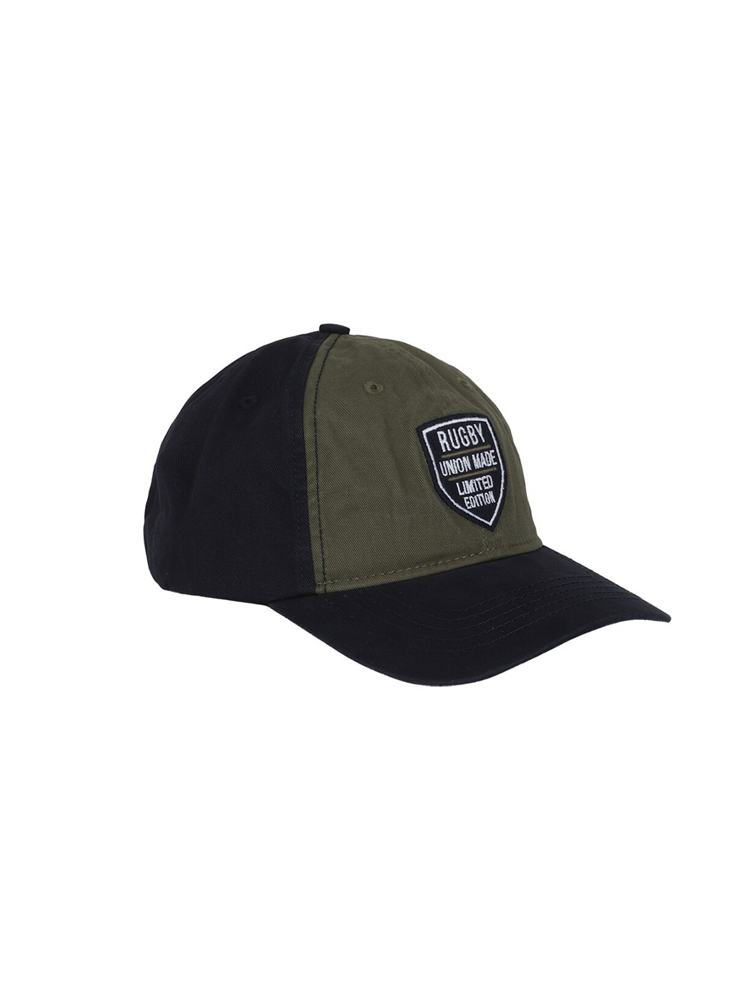 Buy Peter England Men Black & Olive Green Printed Baseball Cap - Caps ...