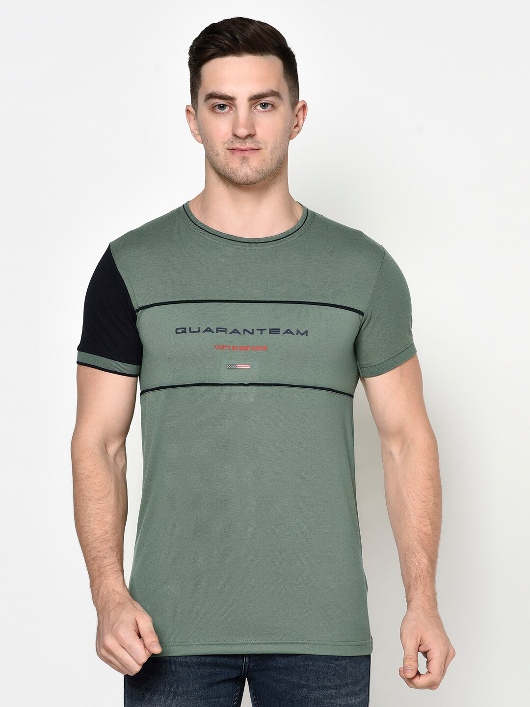 Buy Octave Men Olive Green Typography Printed T Shirt - Tshirts for Men ...