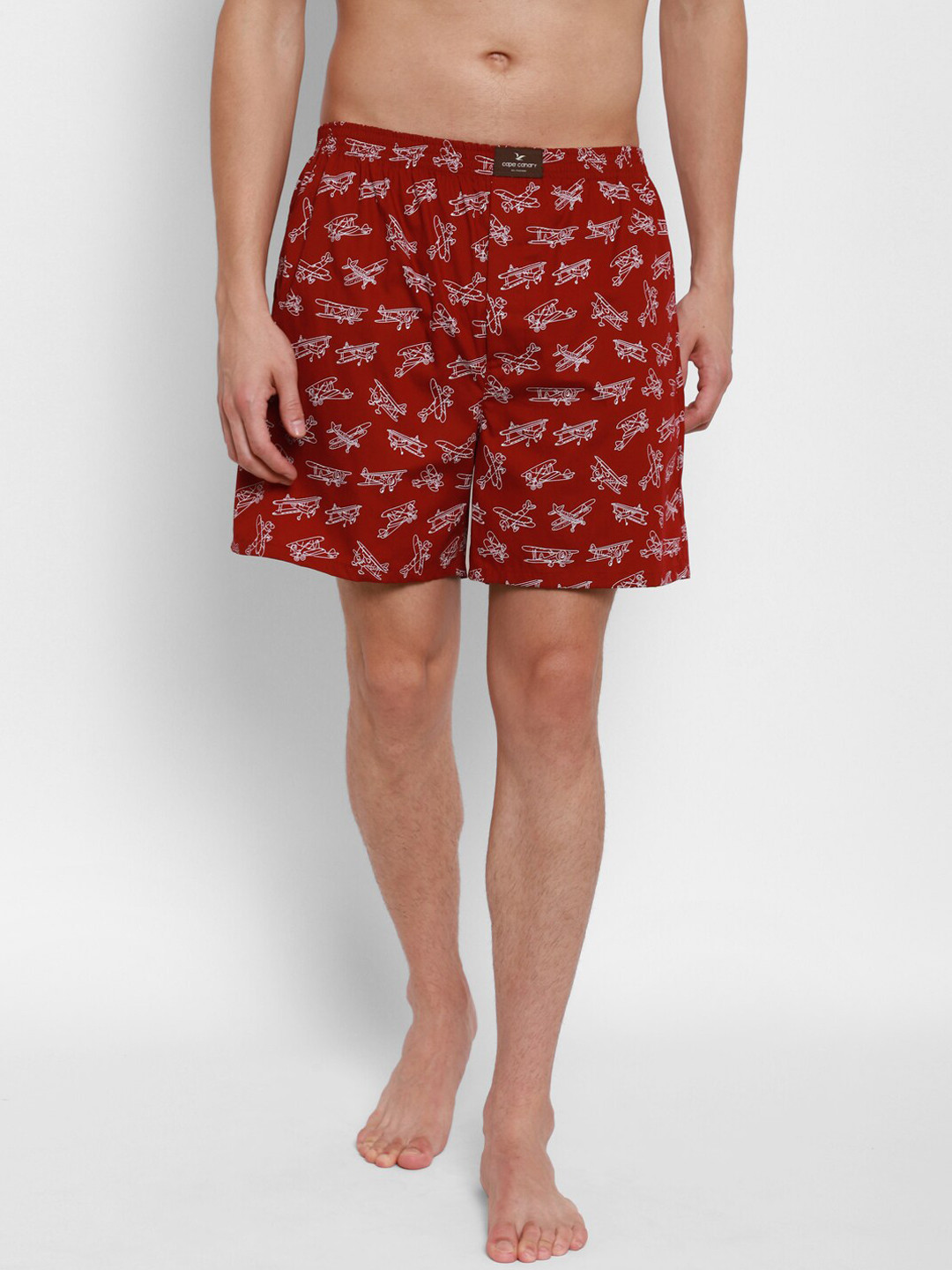 Buy Cape Canary Men Red & White Printed Pure Cotton Boxers ...