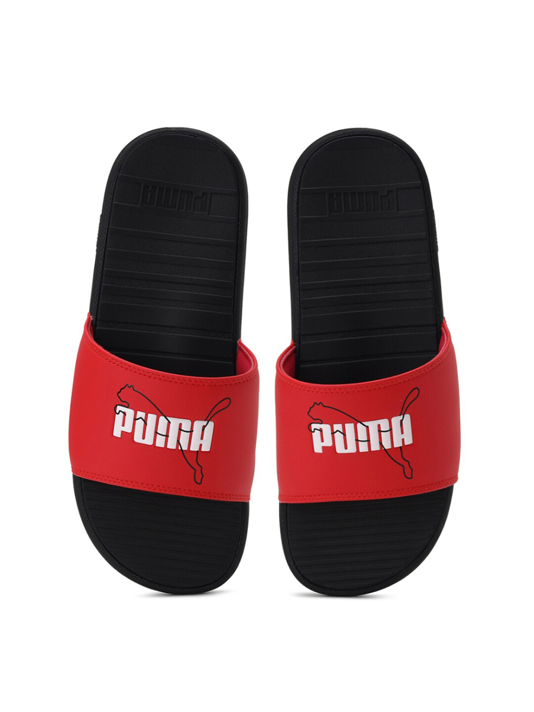 Buy Puma Men Red & White Cool Cat Jump Sliders - Flip Flops for Men ...