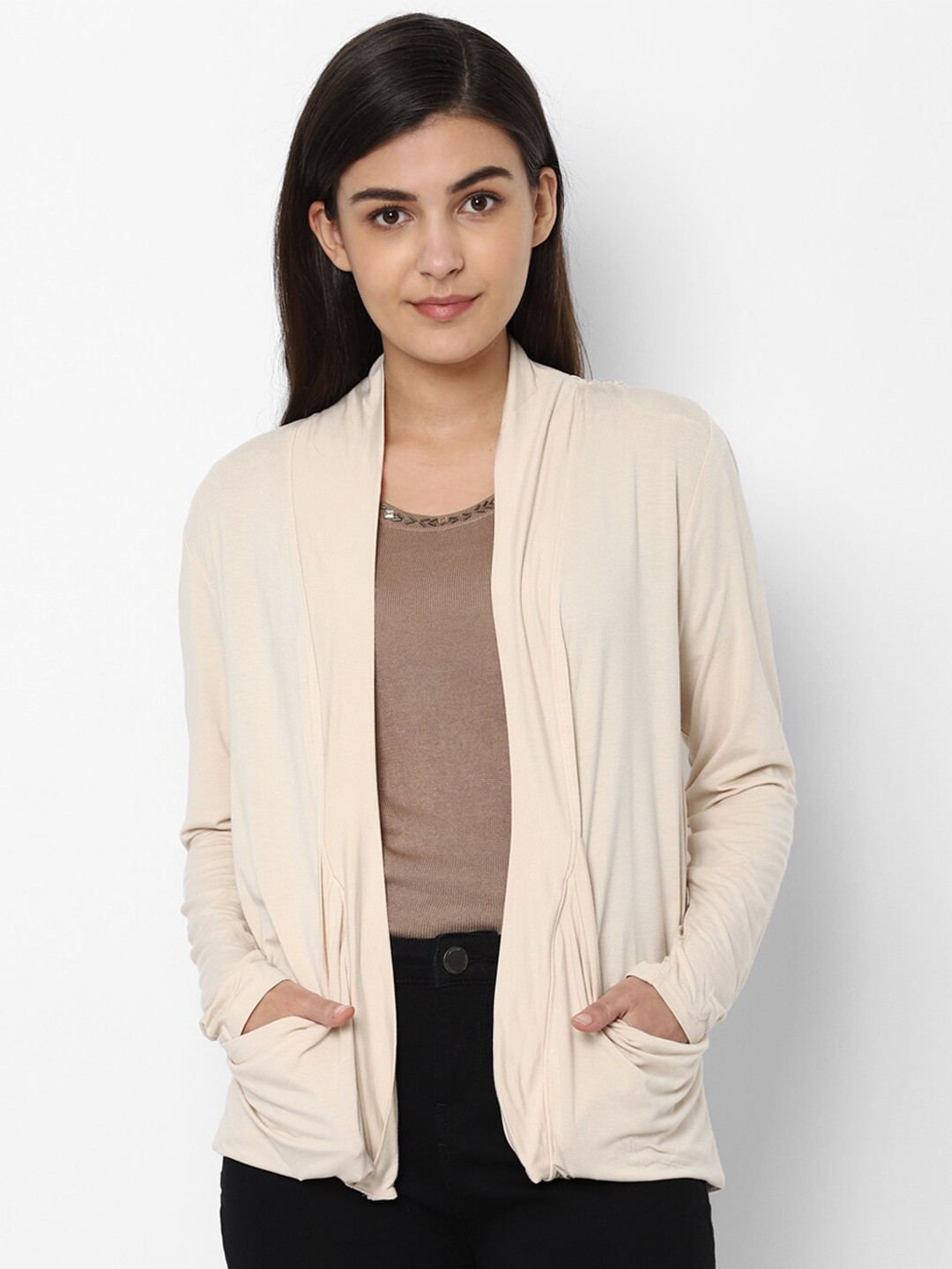 Buy Allen Solly Woman Women Cream Shrug - Shrug for Women 14463716 | Myntra