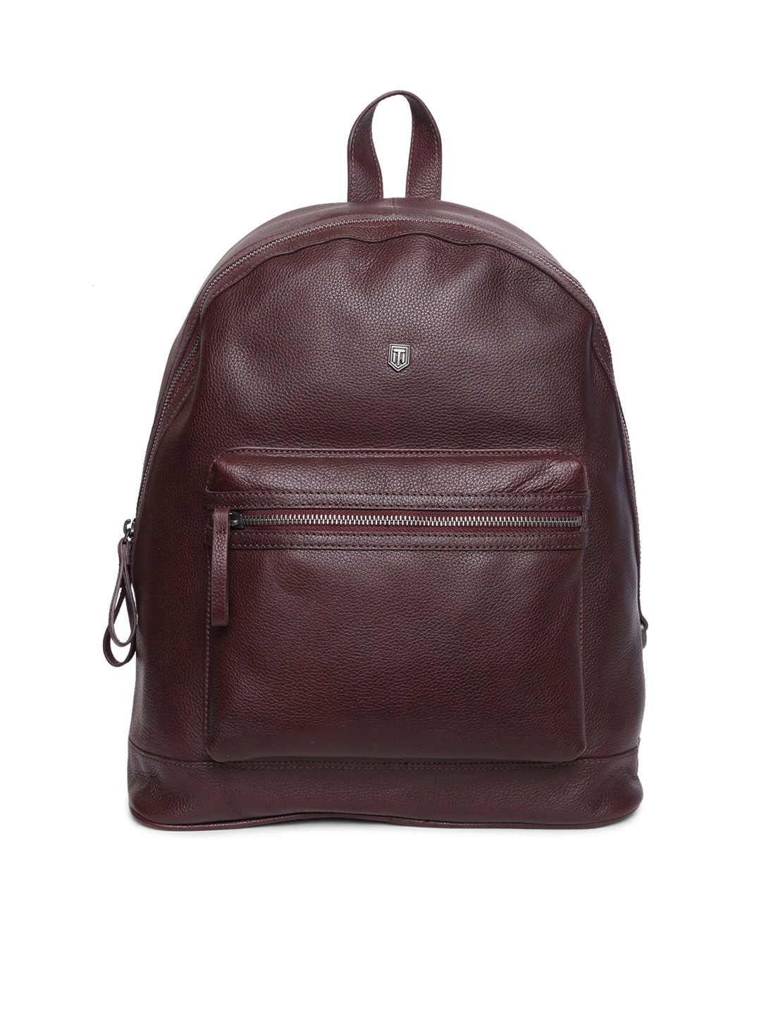 Buy TOM LANG LONDON Unisex Burgundy Solid Leather Backpack - Backpacks ...