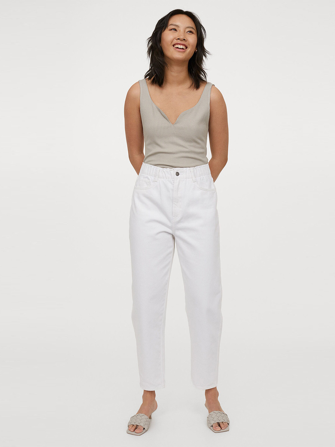 Buy H&M Grey Ribbed Vest Top - Tops for Women 14467012 | Myntra