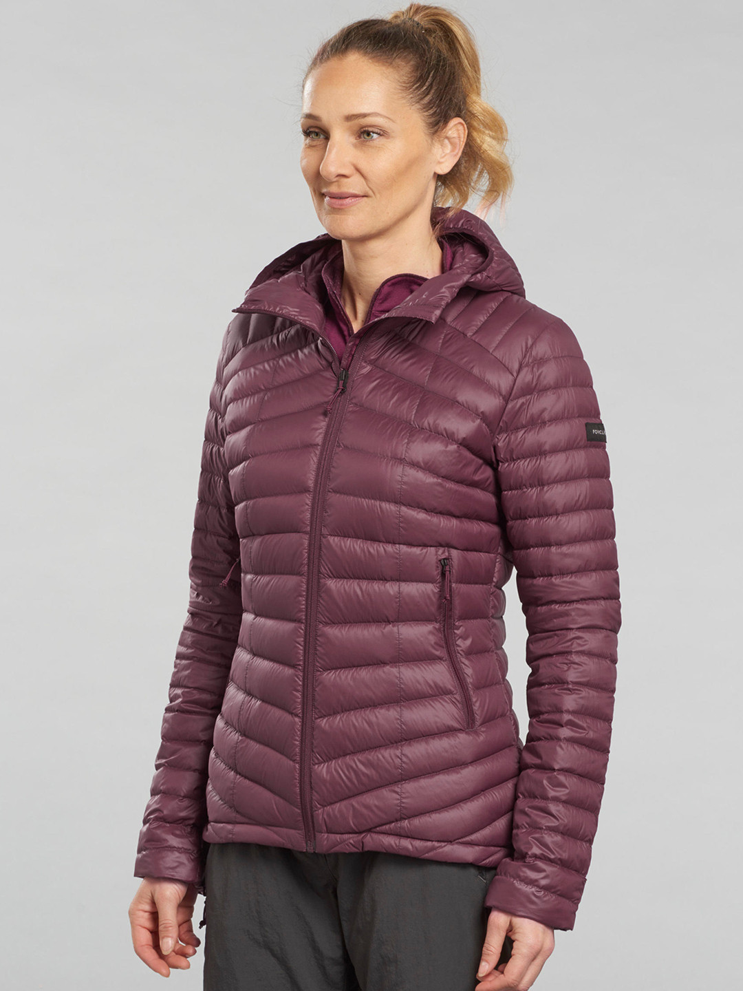 Buy FORCLAZ By Decathlon Solid Burgundy Upto 5 Degrees Hooded Down ...