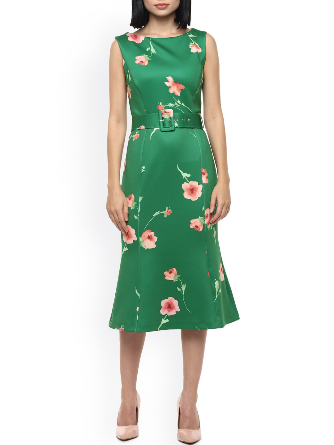 Buy Phase Eight Green & Pink Floral Sheath Dress - Dresses for Women ...