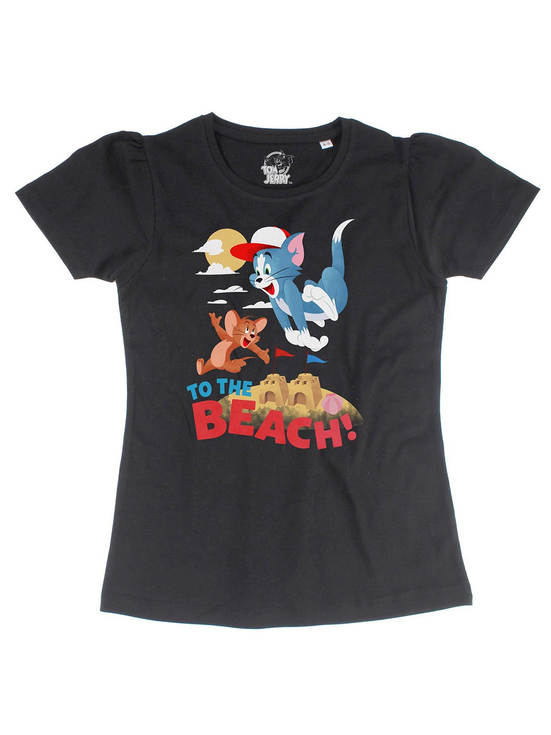 Buy Tom & Jerry Black & Navy Blue Cotton Top - Tops for Girls 14733748 ...
