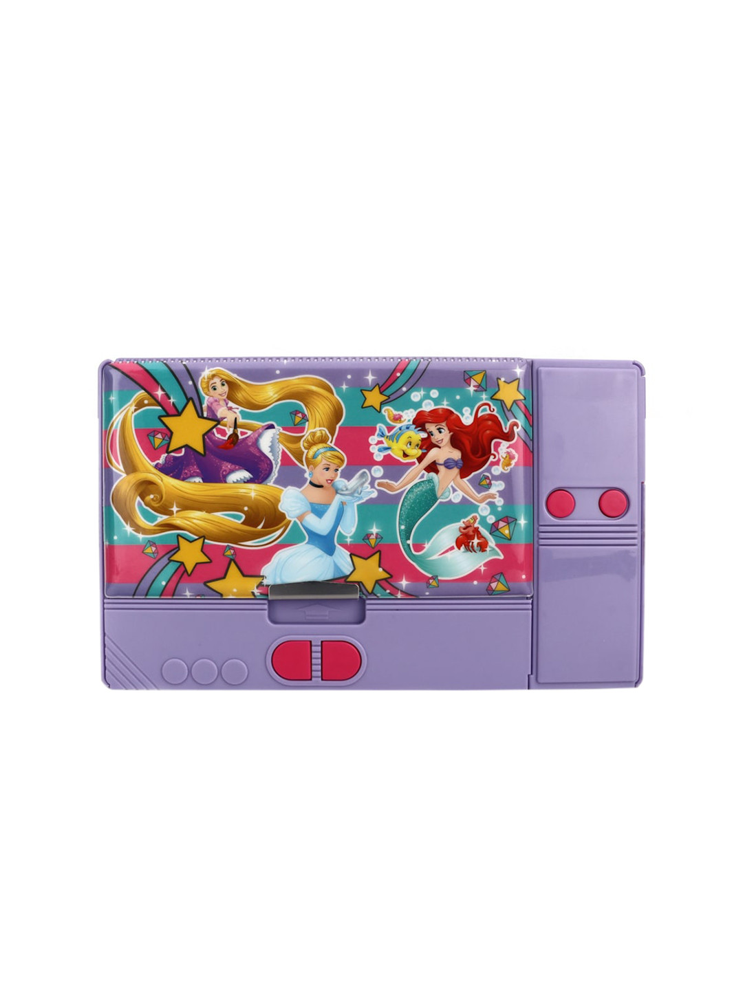 Buy Disney Girls Purple & Pink Princess Printed Magnetic Pencil Box ...