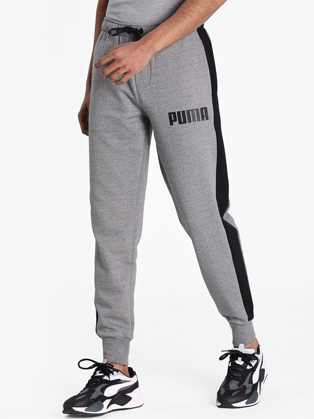 Buy Puma Men Grey & Black Contrast Sweatpants - Track Pants for Men ...