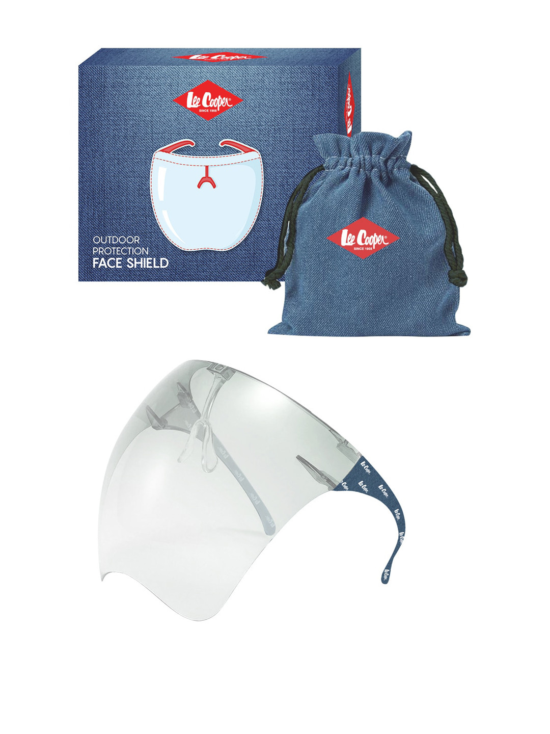 Buy Lee Cooper Unisex Transparent Solid Goggle Style Face Shield - Face ...