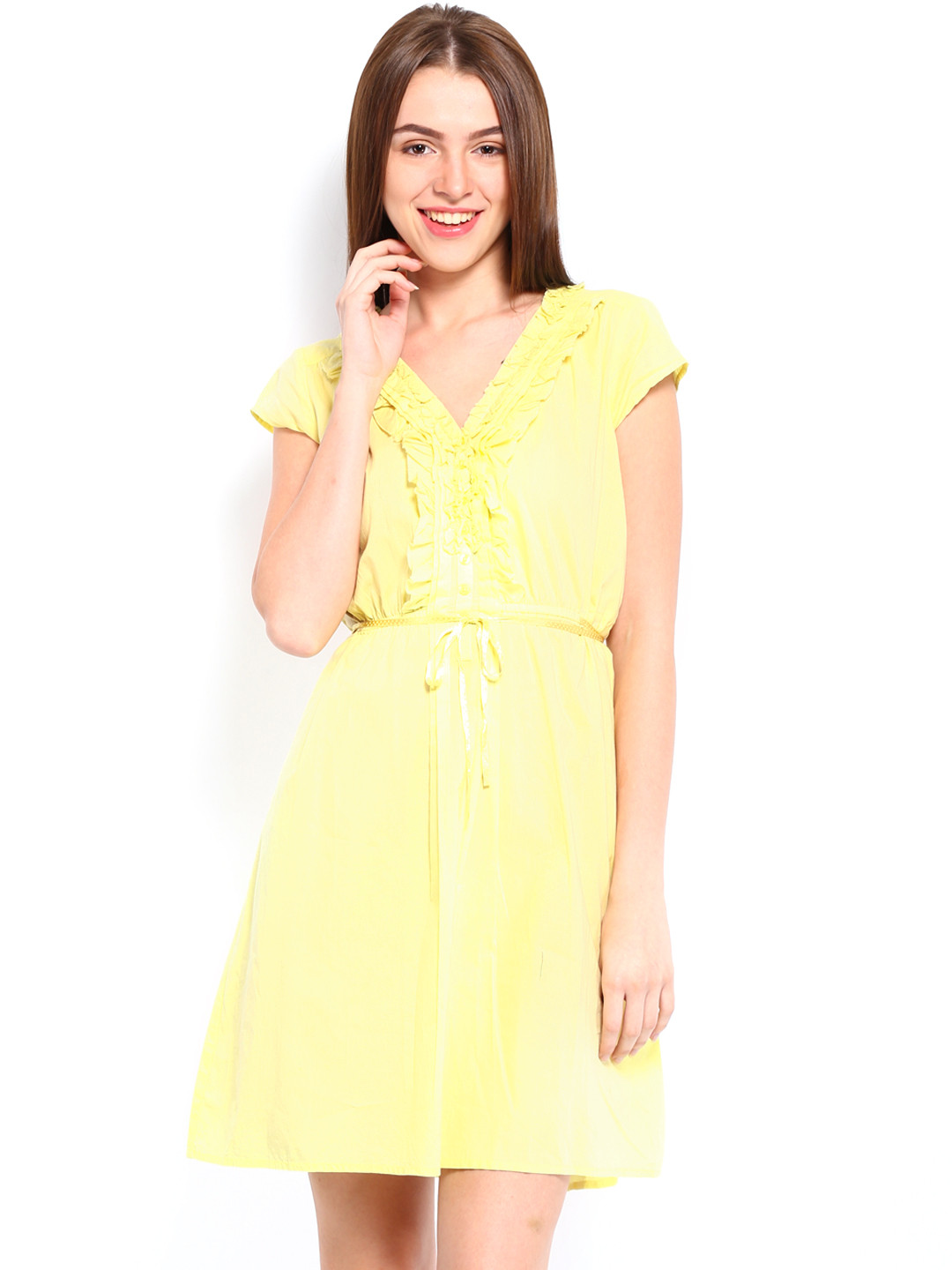 Buy United Colors Of Benetton Women Lemon Yellow Dress - Dresses for ...