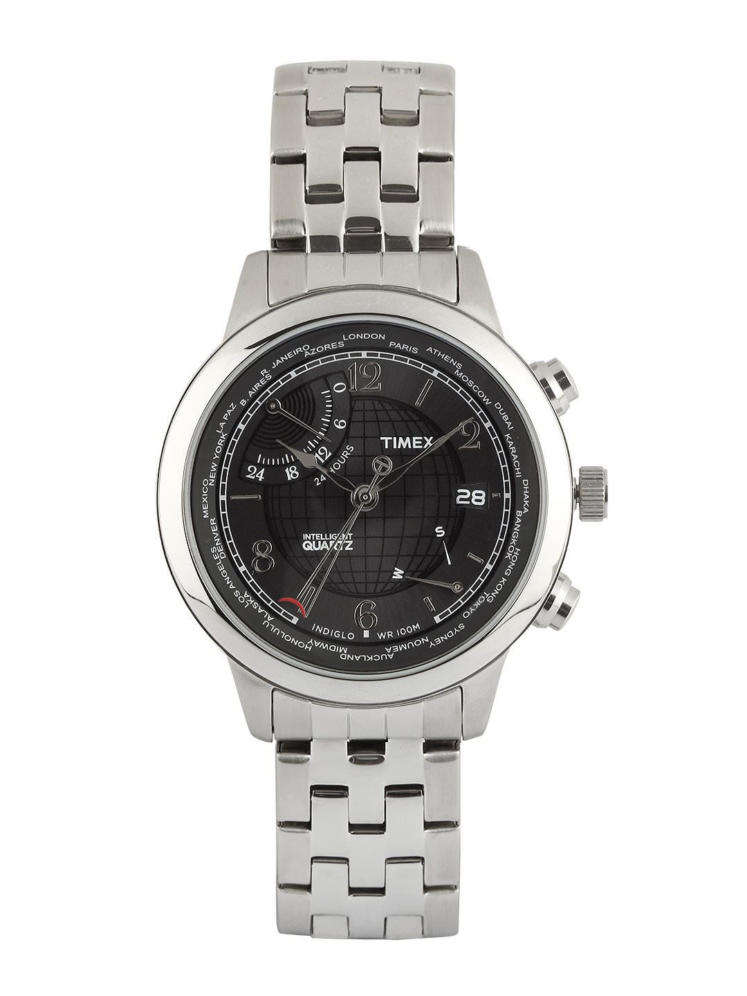 Buy Timex Men Intelligent Quartz World Time Black Dial Watch - Watches ...