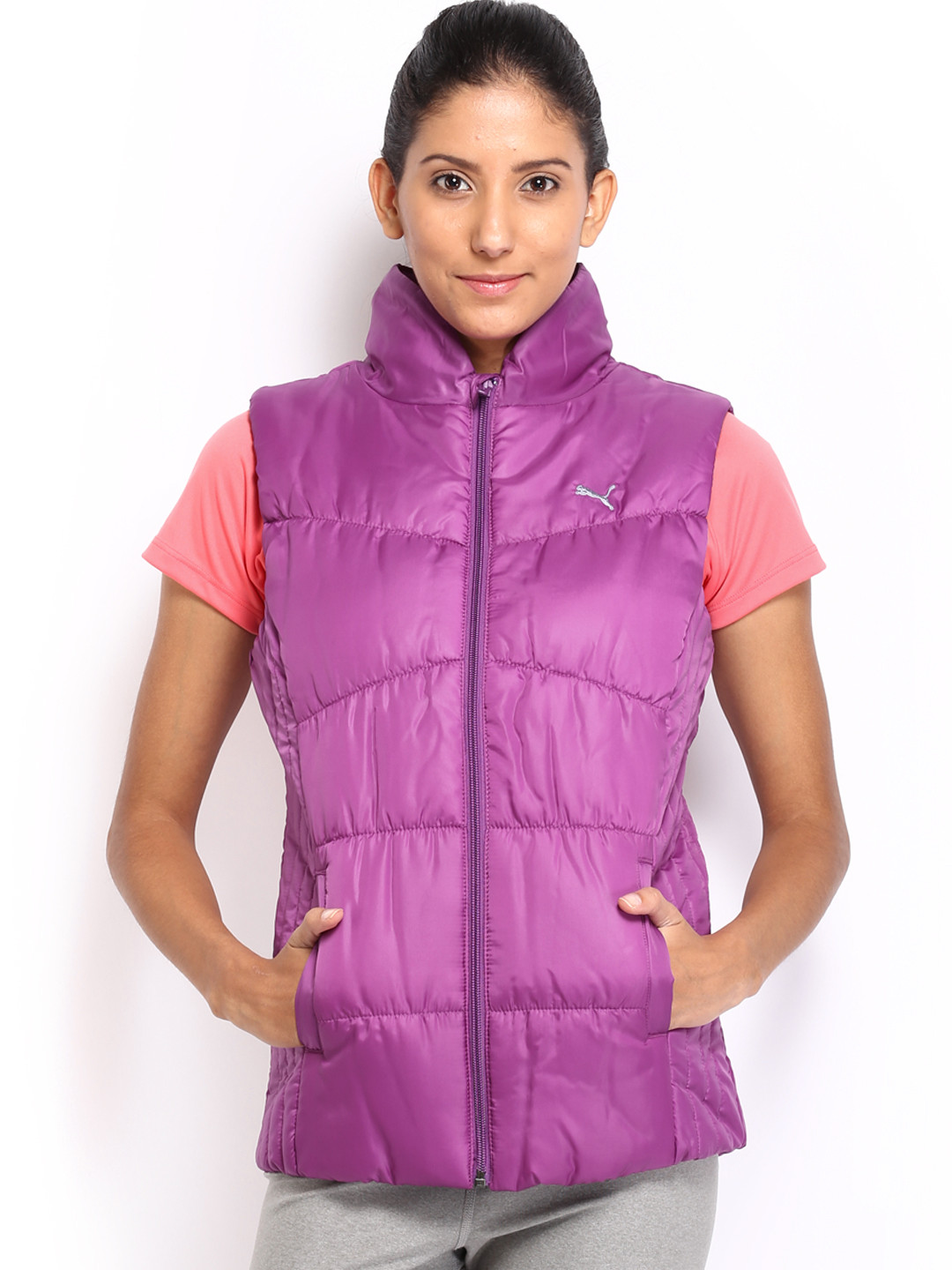Buy Puma Women Purple Padded Sleeveless Jacket - Jackets for Women ...