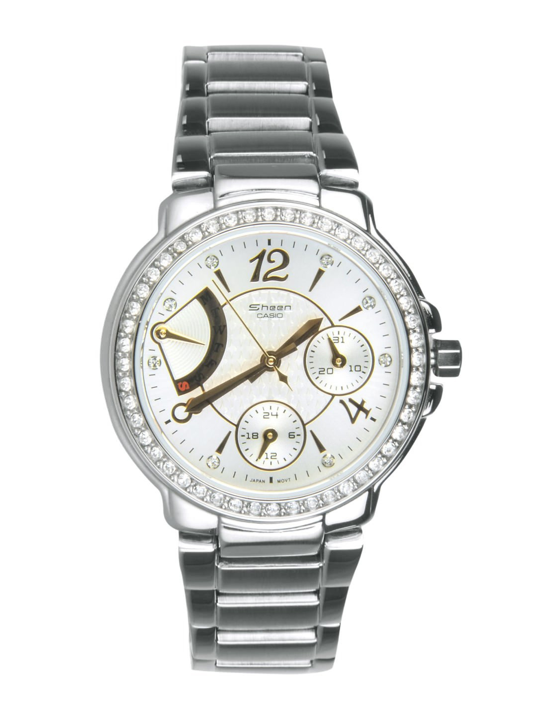 Buy CASIO Sheen Women White Dial Chronograph Watch (SH100) SHN 3008D ...