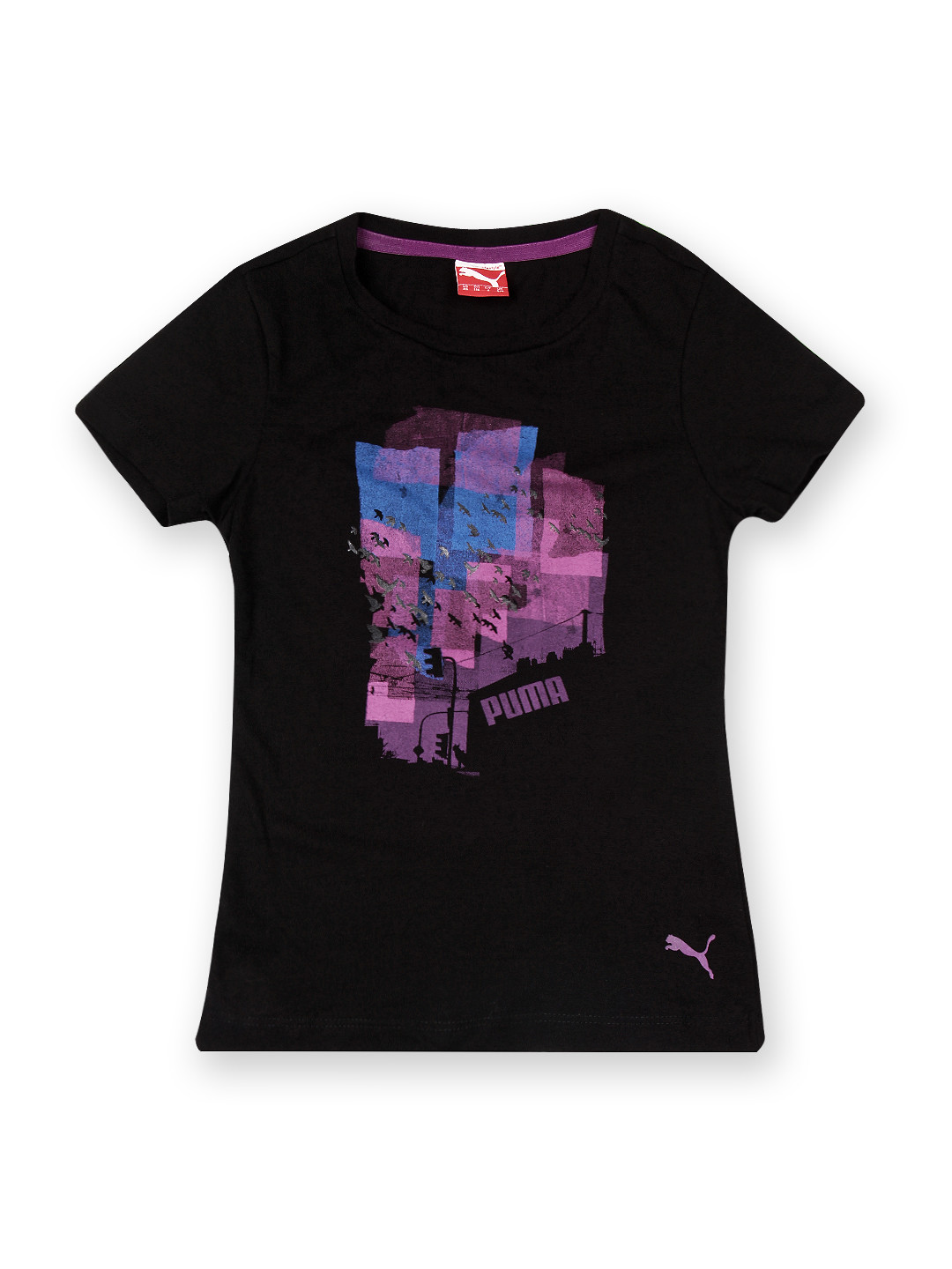 Buy Puma Girls Black Pure Cotton T Shirt - Tshirts for Girls 213548 ...