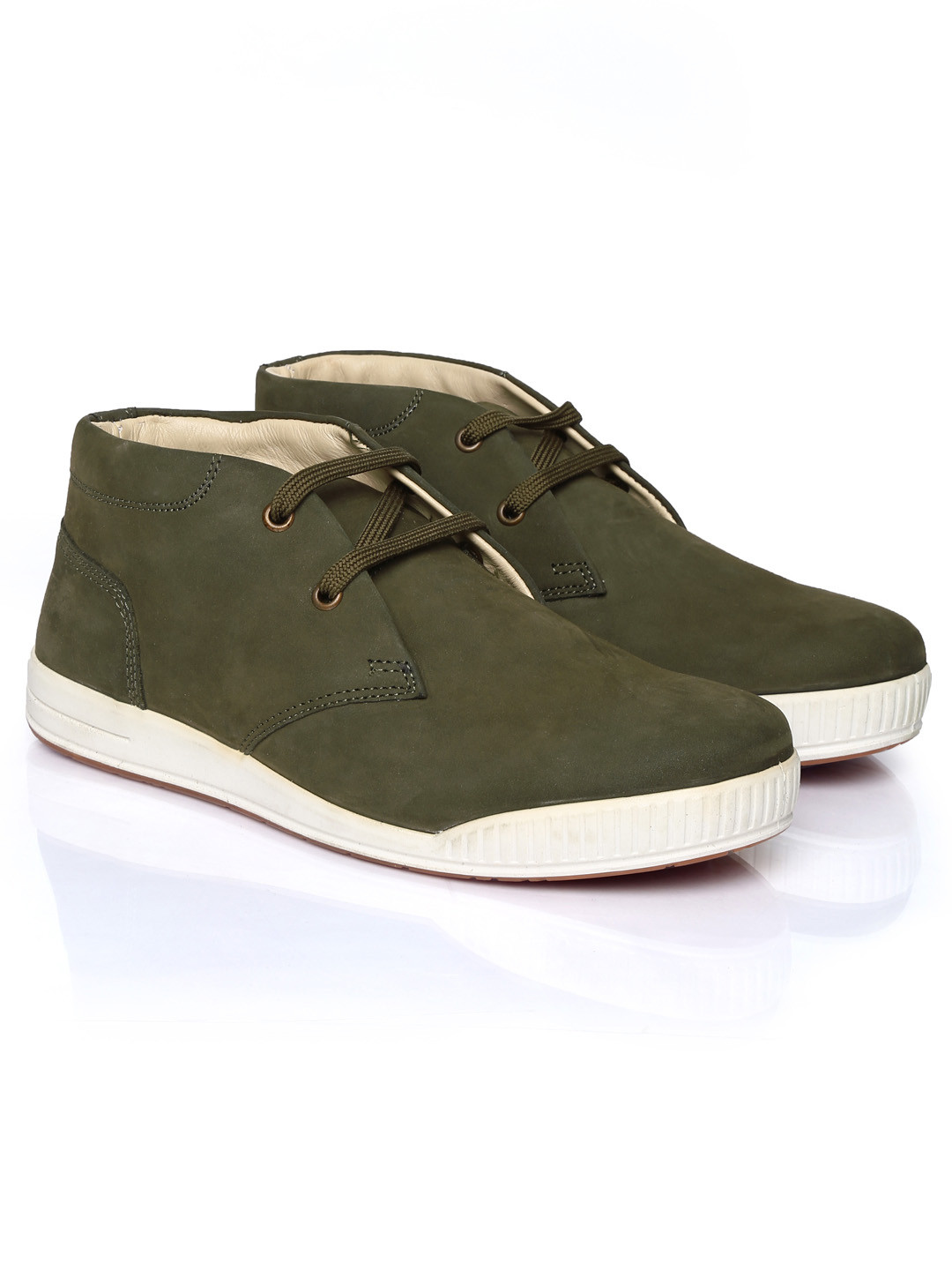 Buy Woodland Men Olive Green Leather Casual Shoes - Casual Shoes for ...