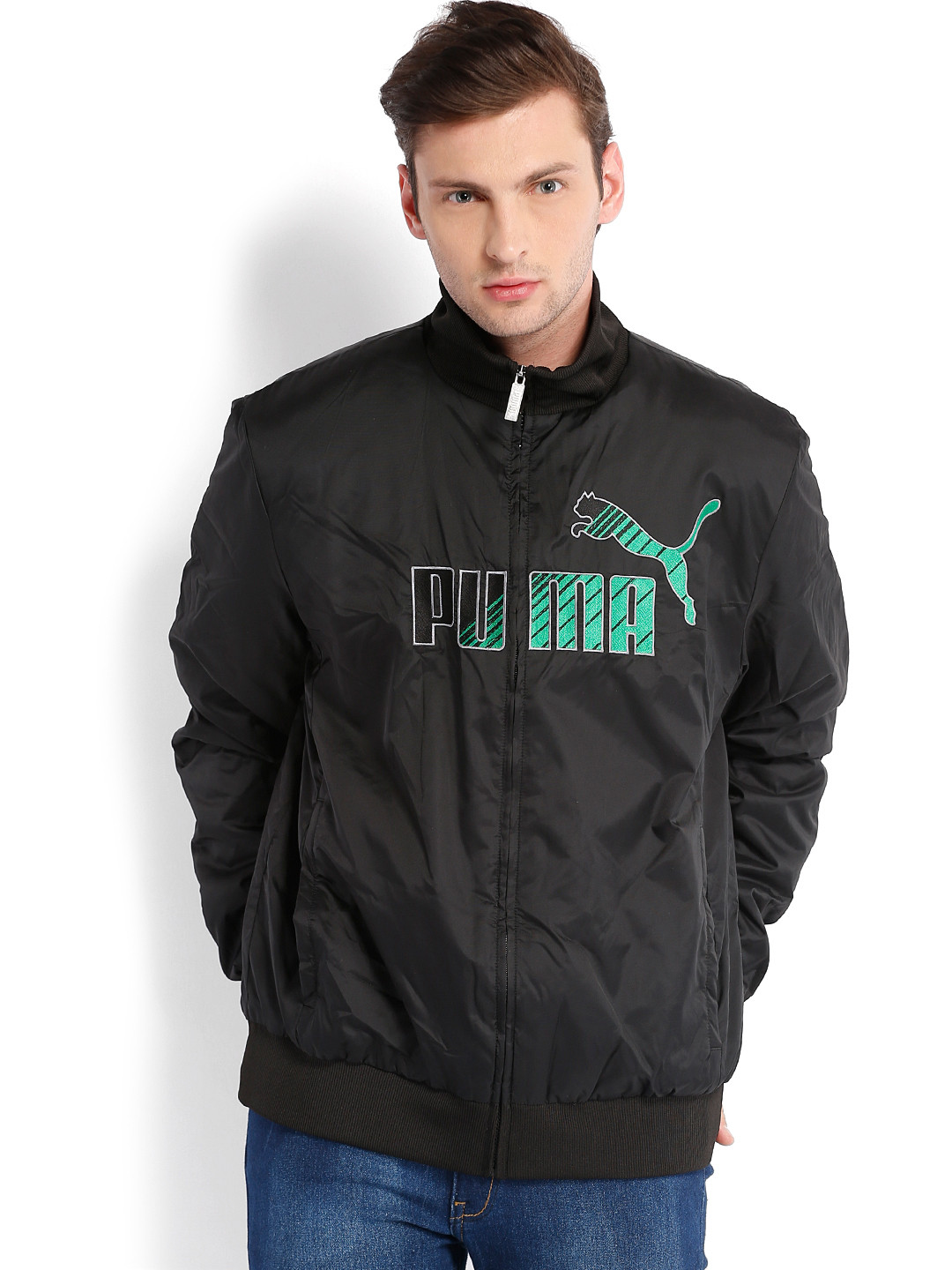 Buy PUMA Men Black Padded Jacket - Jackets for Men 353842 | Myntra