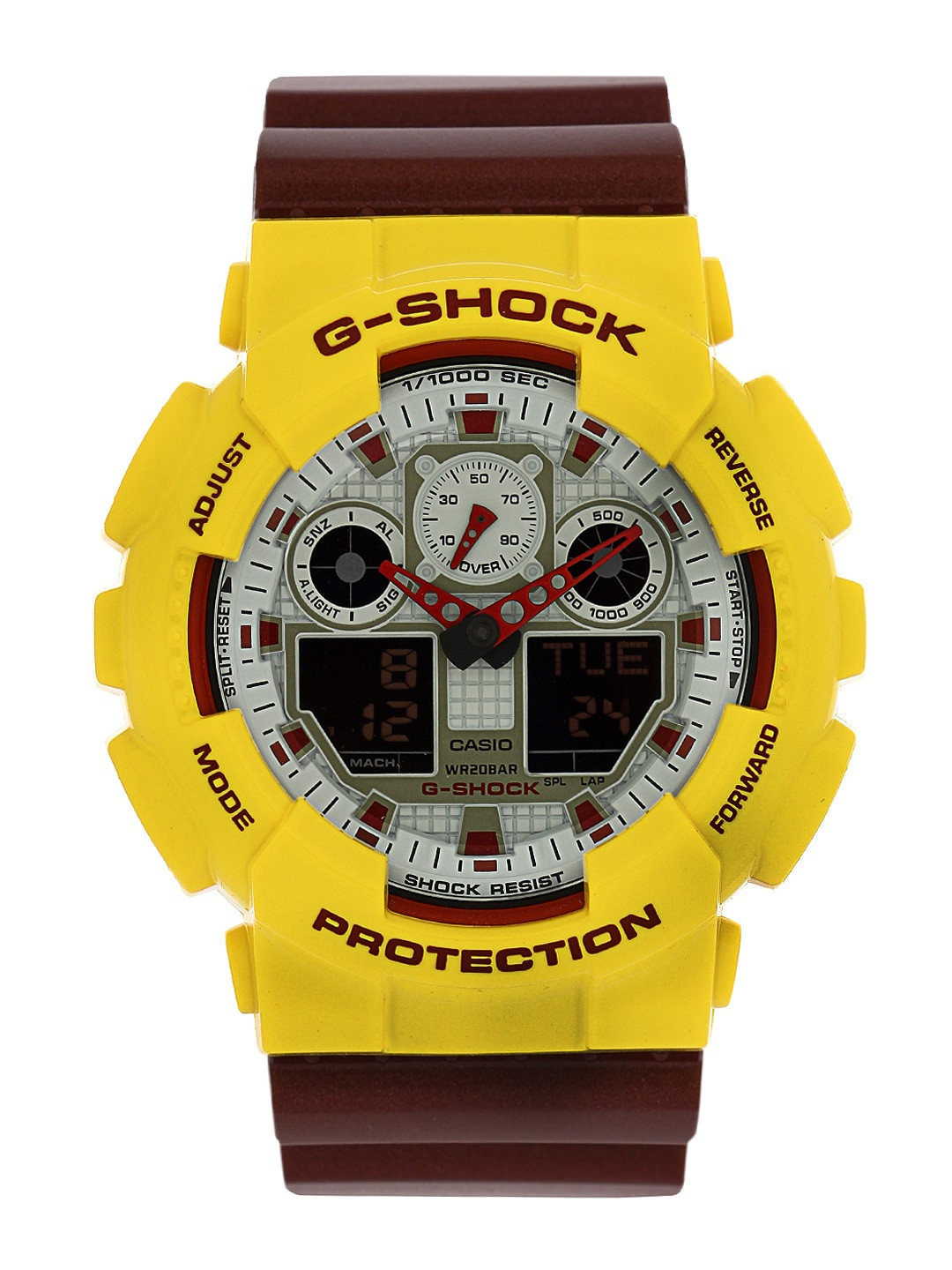 Buy Casio G Shock Men Maroon Analogue Digital Watches (G534) GA 100CS ...