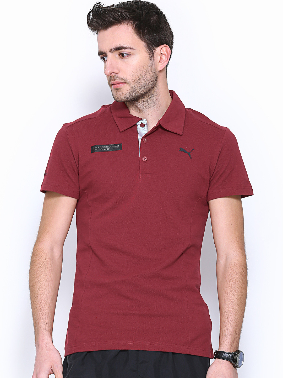 Buy PUMA Motorsport Men Red Polo Pure Cotton T Shirt - Tshirts for Men ...