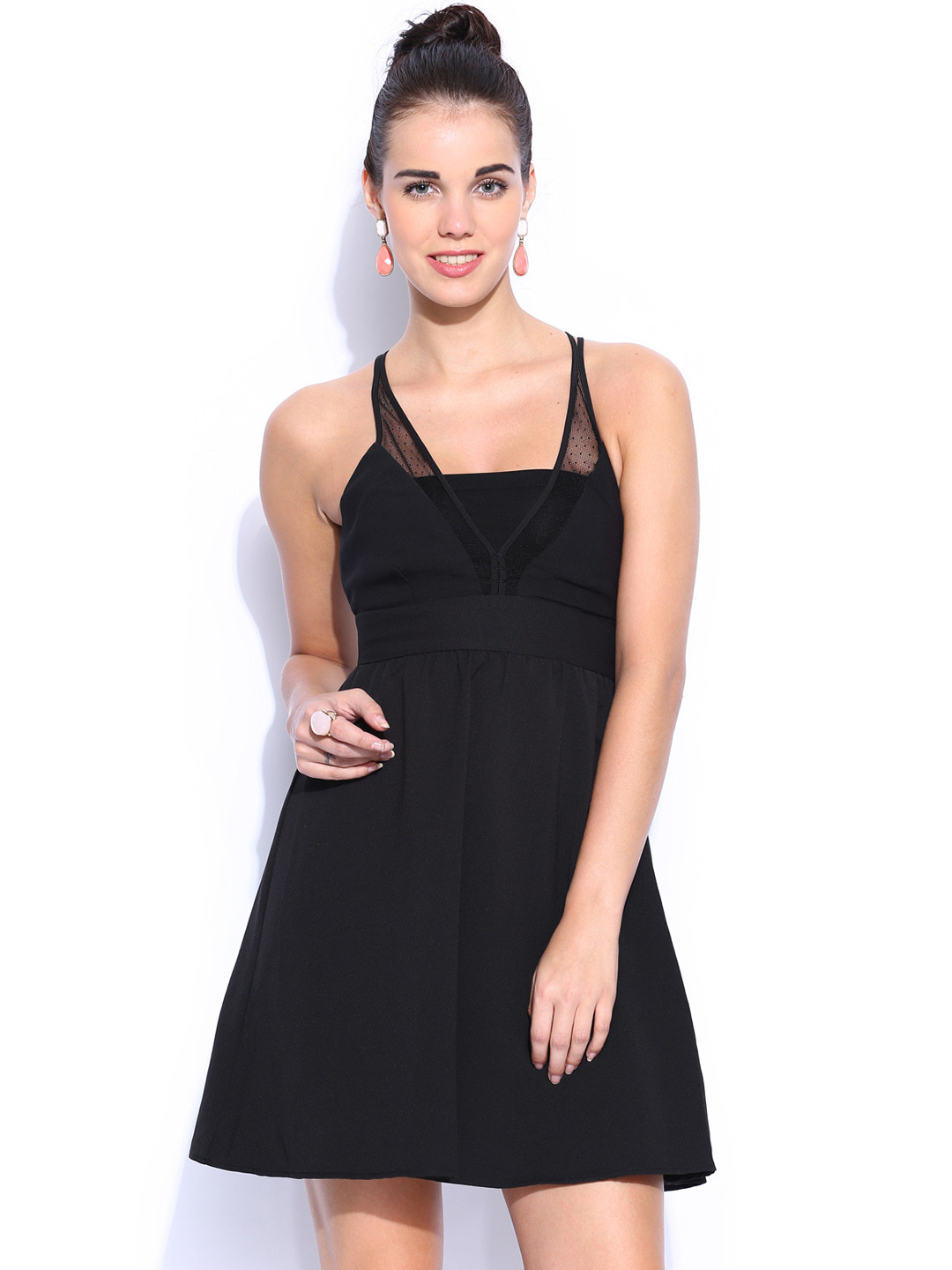 Buy MANGO Black Venus Fit & Flare Dress - Dresses for Women 541765 | Myntra