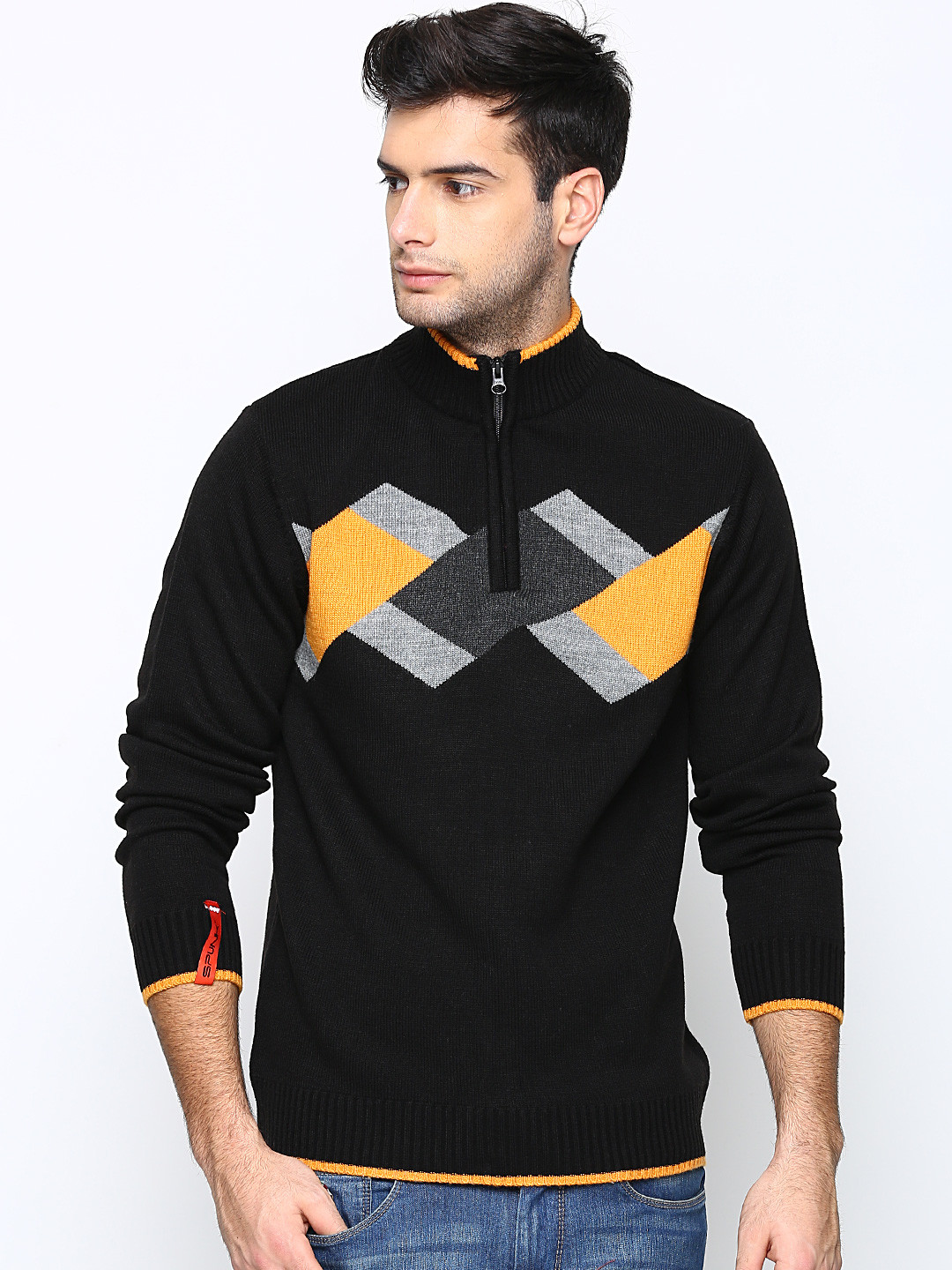 Buy Spunk Men Black Sweater - Sweaters for Men 600702 | Myntra