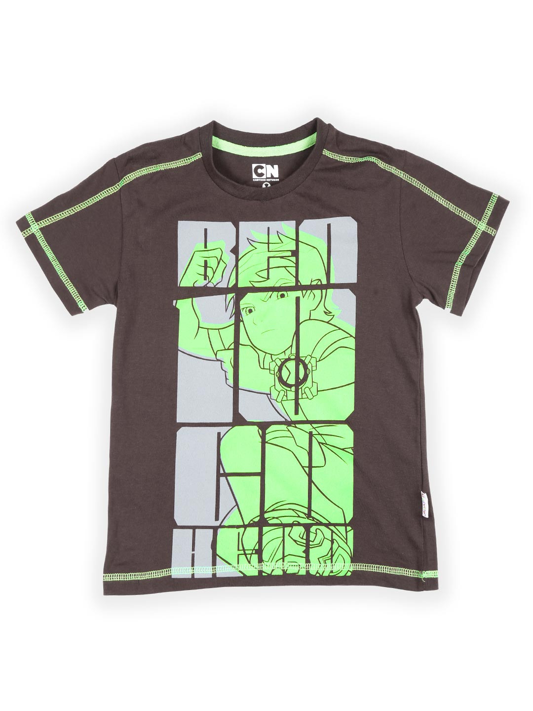Buy Ben 10 By Kidsville Boys Coffee Brown Printed Pure Cotton T Shirt ...