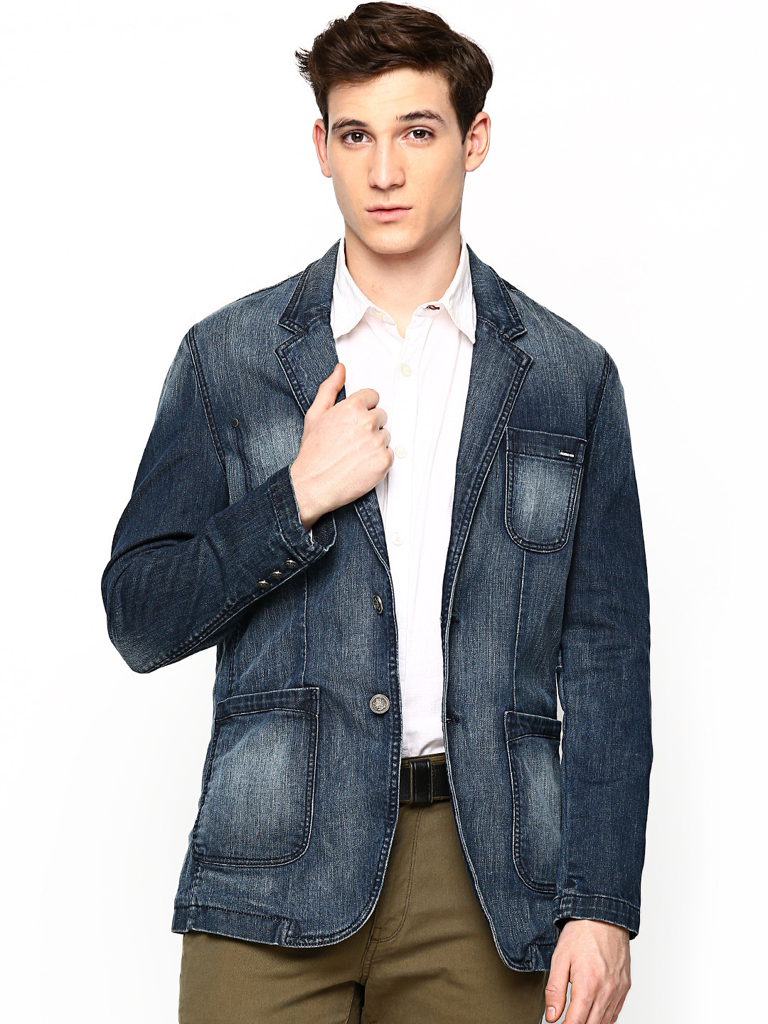 Buy Numero Uno Men Blue Denim Jacket - Jackets for Men 602470 | Myntra