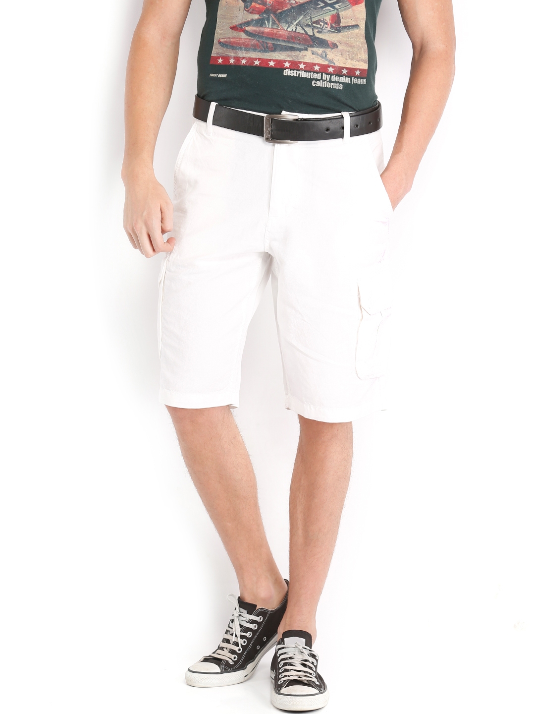 Buy Us Polo Assn Denim Co Men White Linen Cargo Shorts Shorts For Men 609158 Myntra