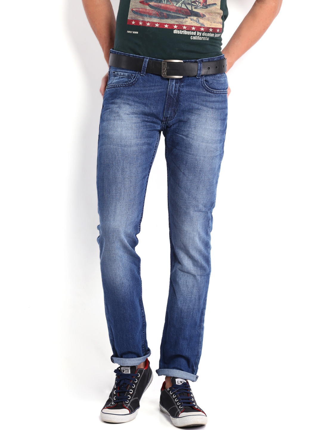Buy Highlander Men Blue Slim Staright Fit Jeans - Jeans for Men 621423 ...