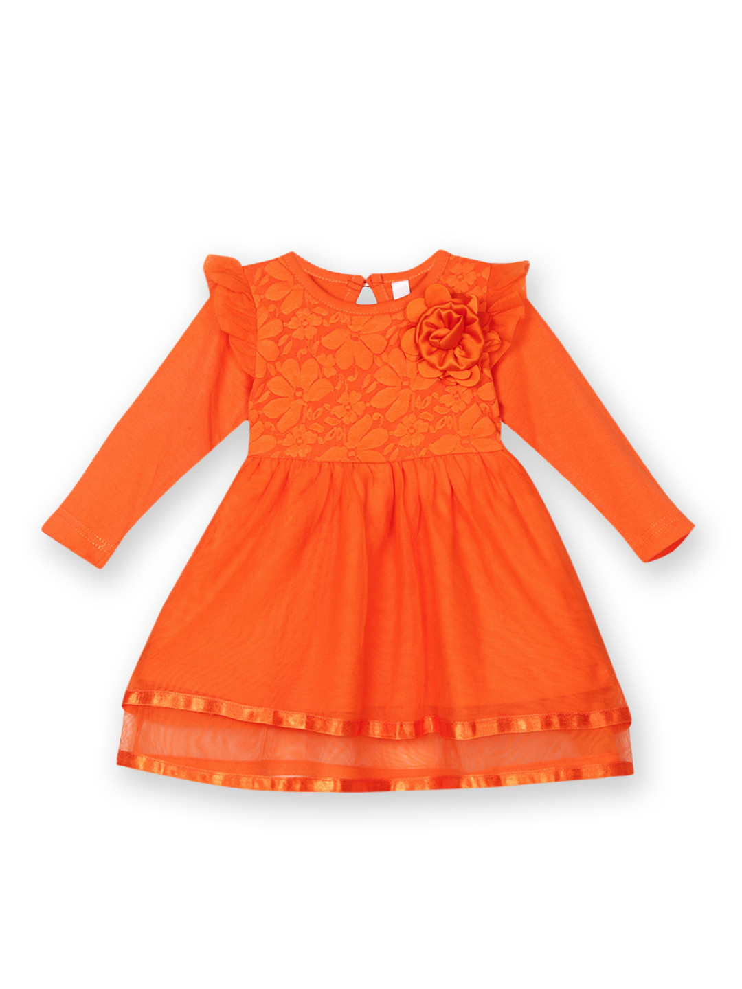Buy Lil Posh Girls Orange Fit & Flare Dress - Dresses for Girls 626852 ...