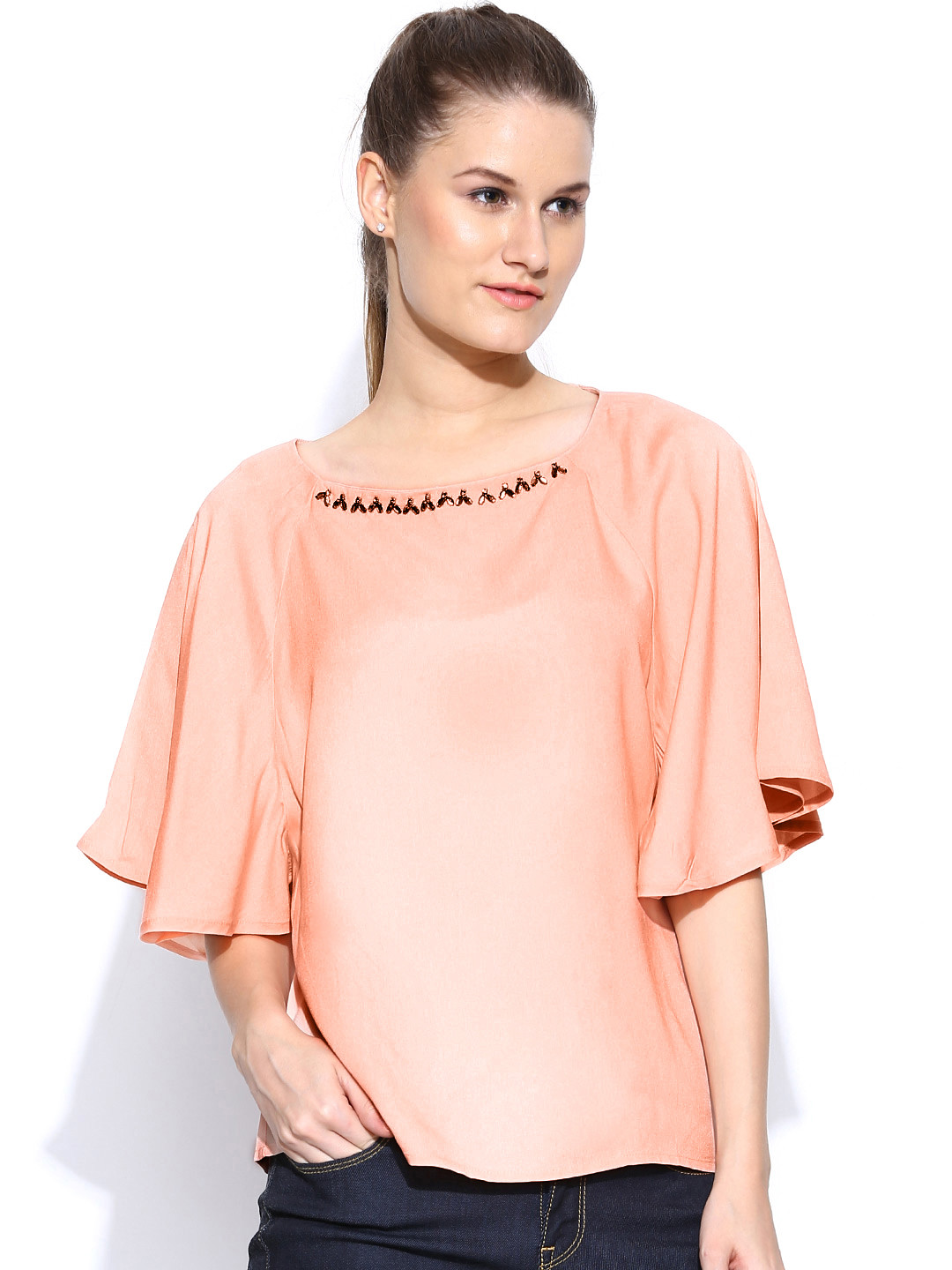 Buy Vero Moda Women Peach Coloured Top - Tops for Women 638365 | Myntra
